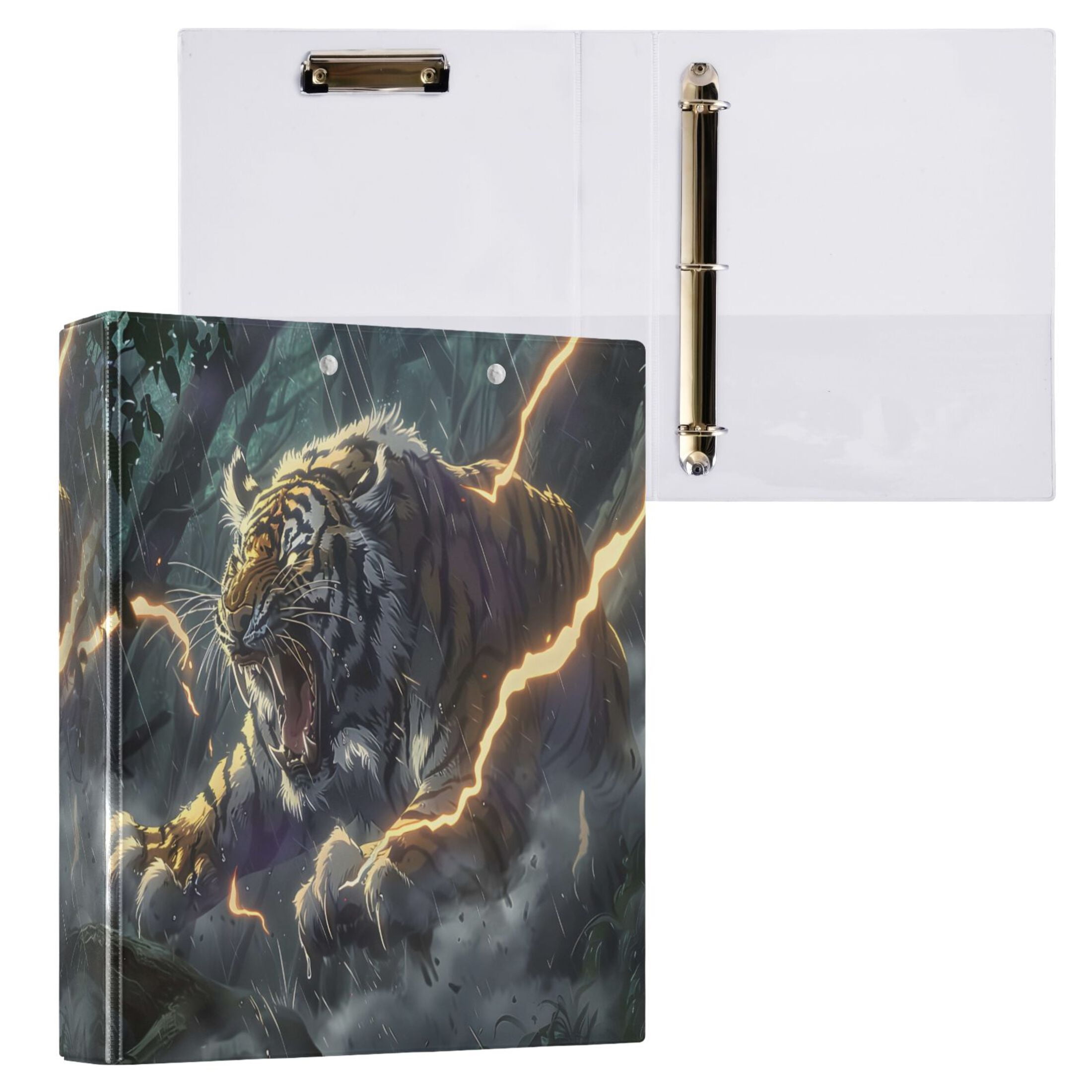 joogoo Tiger at Forest Hardcover 3 Ring Binder 1.5" Round Rings ...