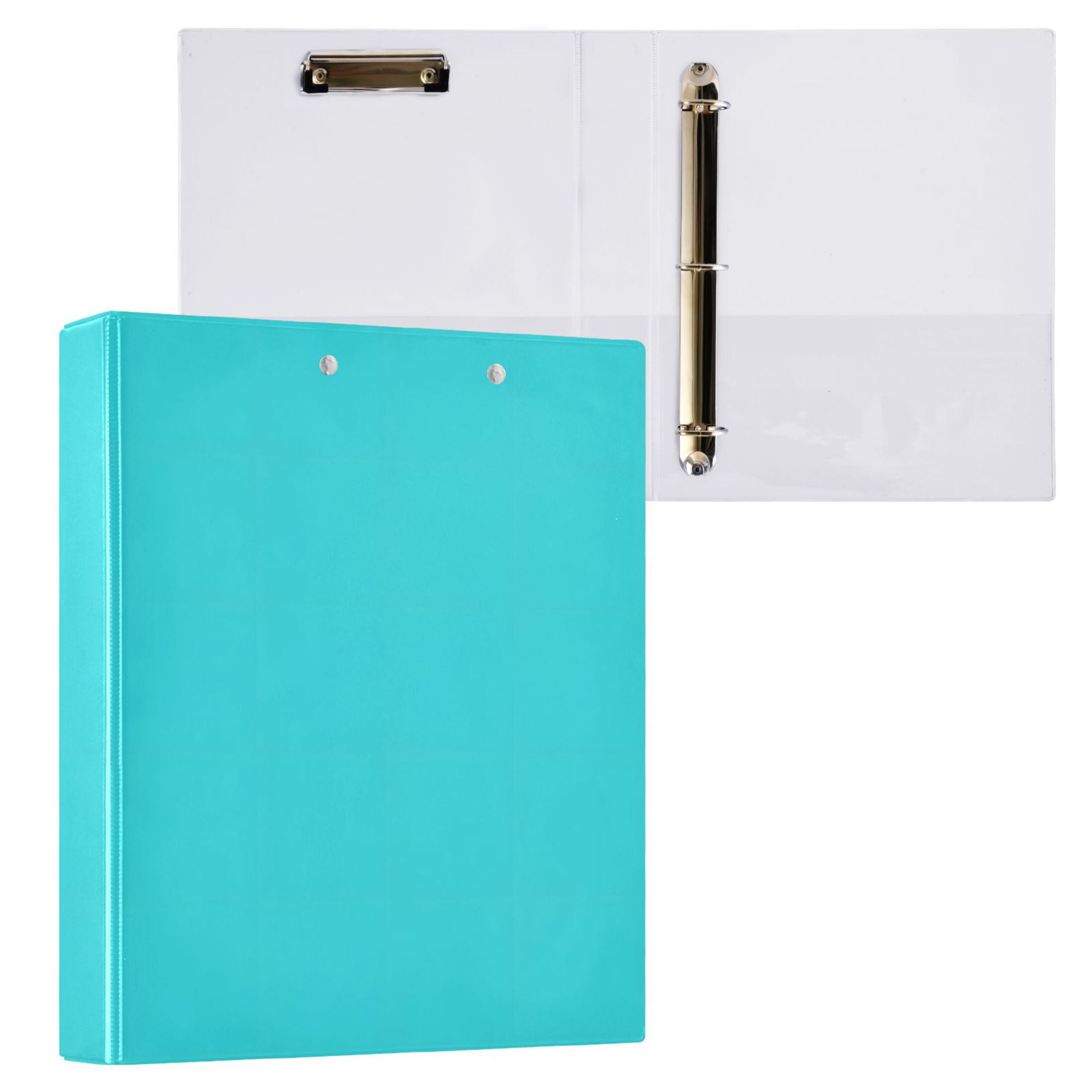 joogoo Turquoise Hardcover 3 Ring Binder 1.5" Round Rings Interior ...