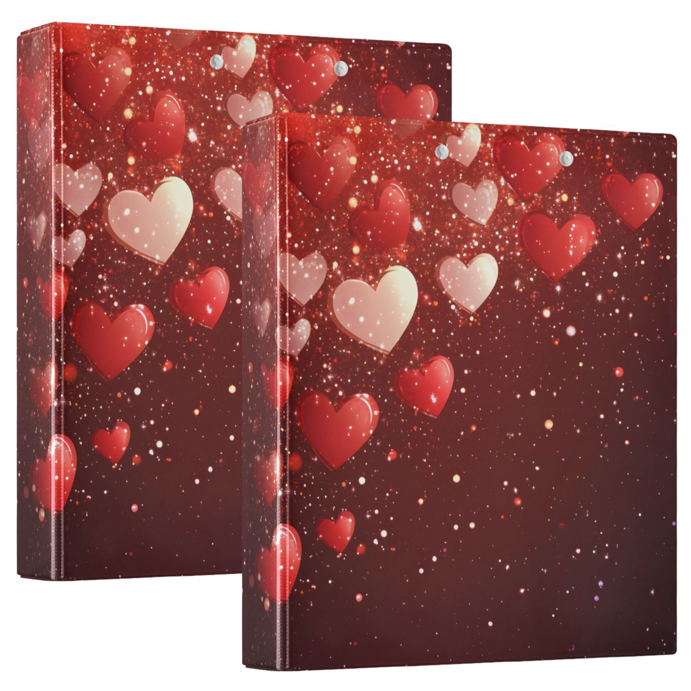 joogoo Valentine Red Heart Hardcover 3 Ring Binder 1.5" Round Rings ...