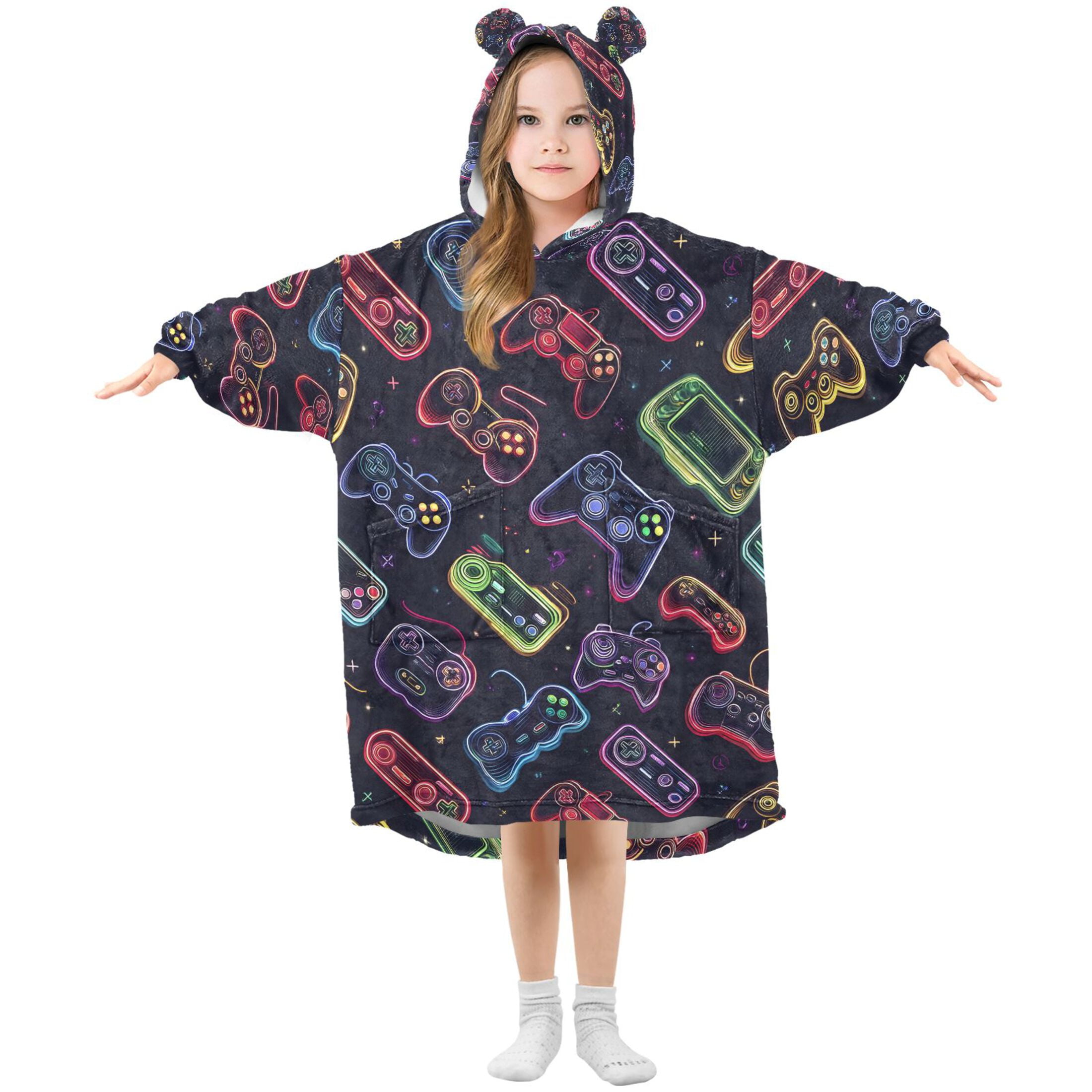 joogoo Wearable Blanket Hoodie for Game Controller Oversized Sherpa ...