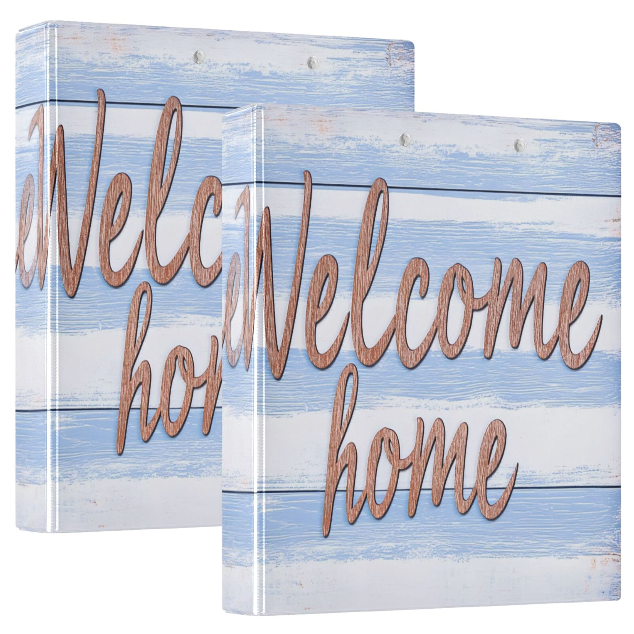 joogoo Welcome Home on Stripe Hardcover 3 Ring Binder 1.5" Round Rings ...