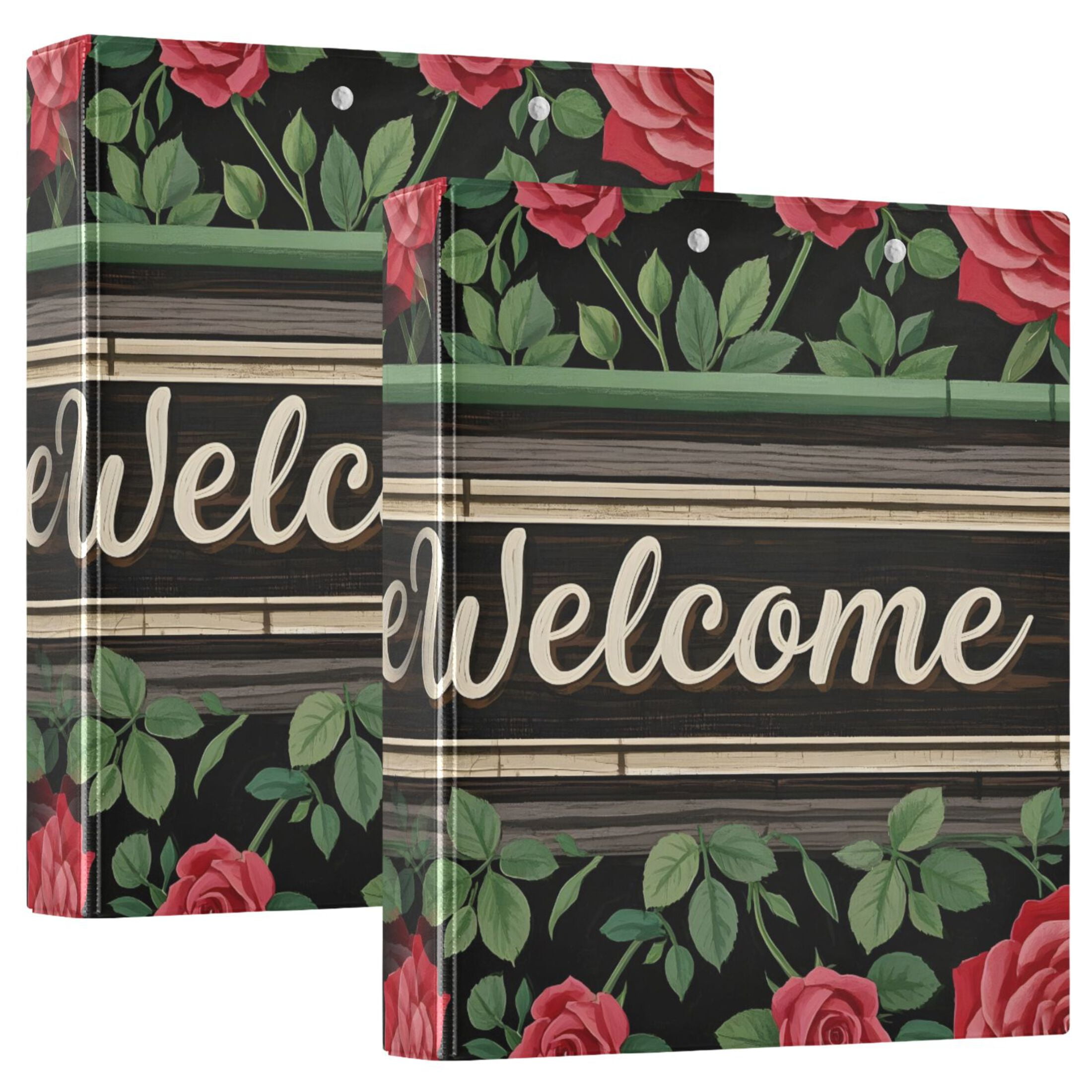 joogoo Welcome in Roses Hardcover 3 Ring Binder 1.5" Round Rings ...