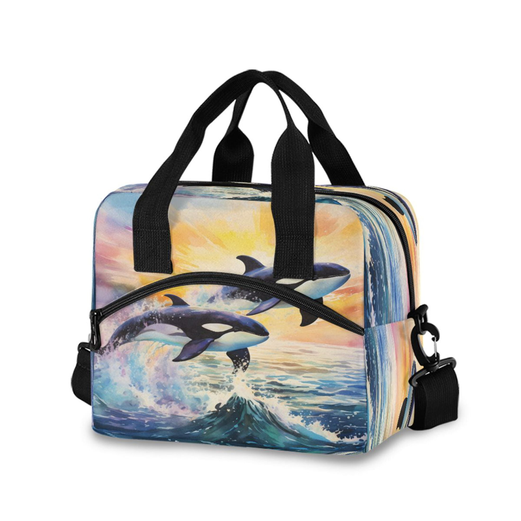 joogoo Whale on Water Insulated Lunch Bags Reusable Cooler Box with ...