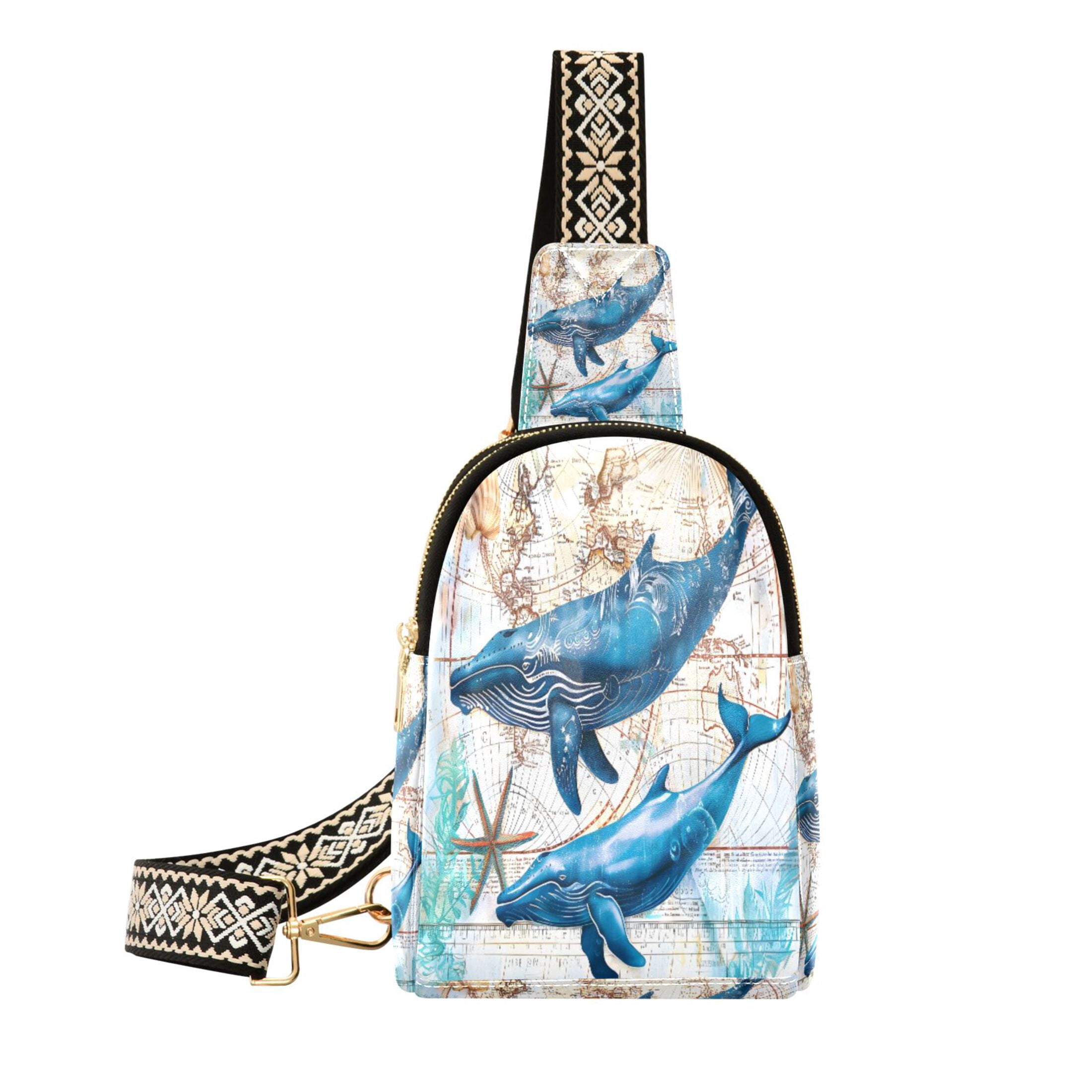 joogoo Whale with World Map Sling Backpack Crossbody Shoulder Bags ...