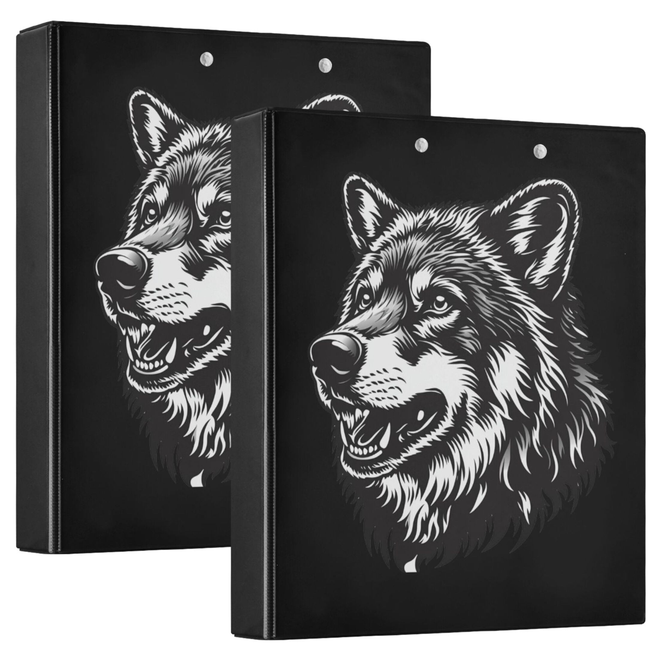 joogoo Wolf Hardcover 3 Ring Binder 1.5" Round Rings Interior Pockets ...