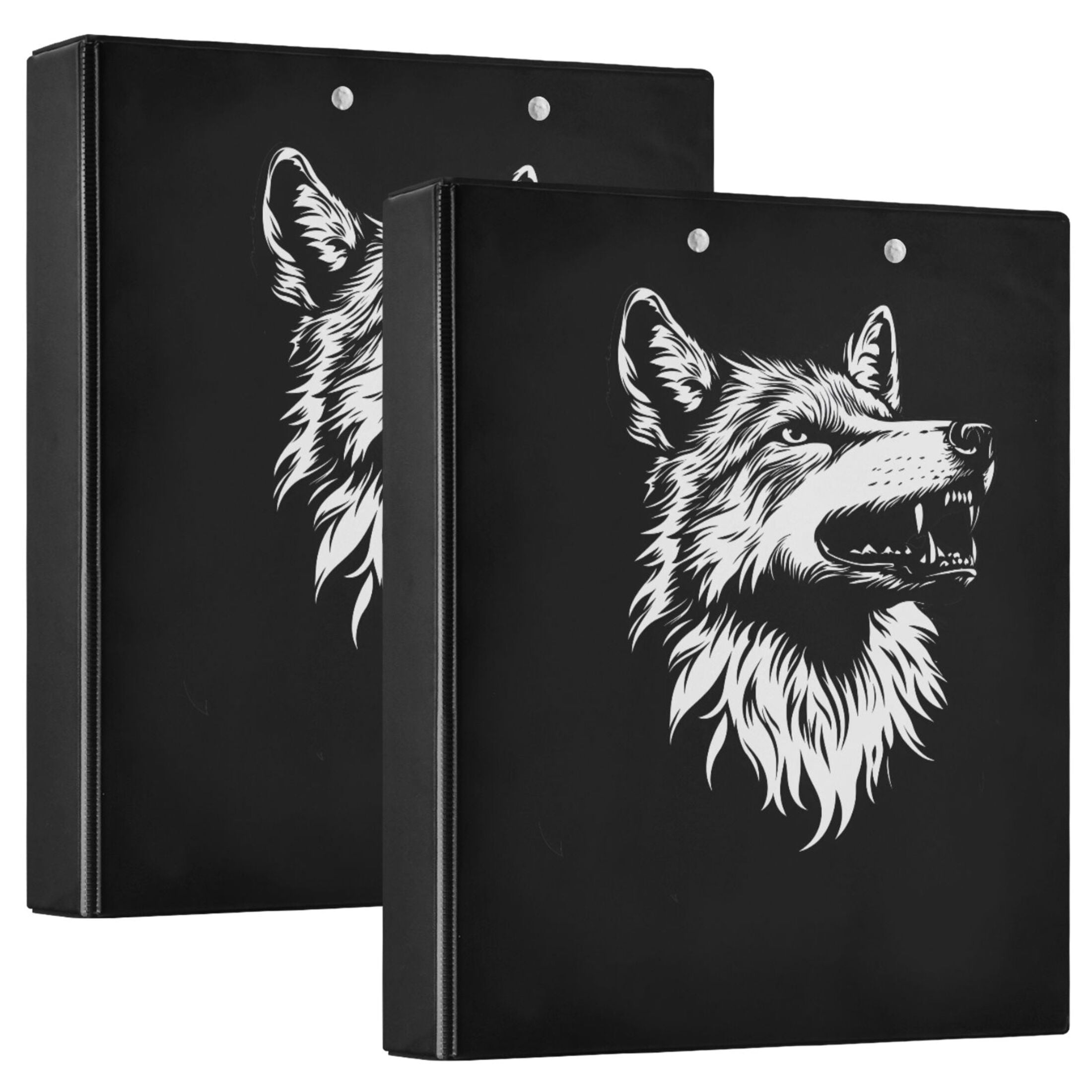 joogoo Wolf Pattern Hardcover 3 Ring Binder 1.5" Round Rings Interior ...
