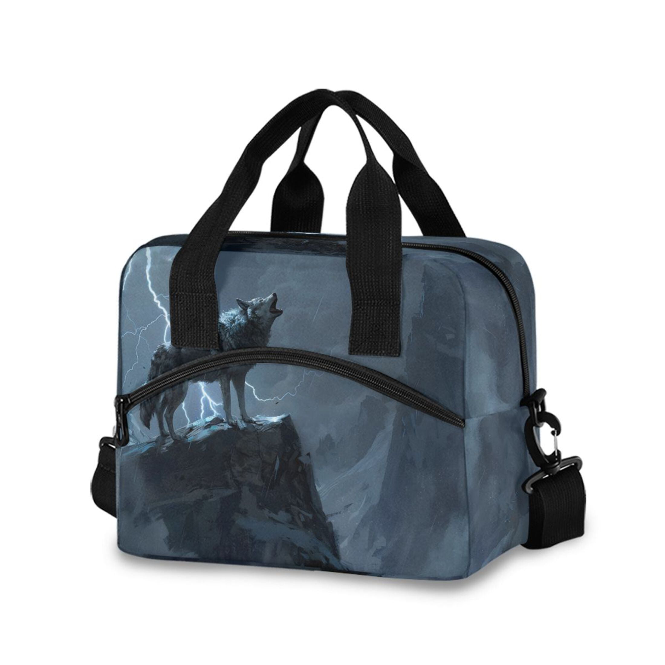 joogoo Wolf and Lightning on Mountain Insulated Lunch Bags Reusable ...