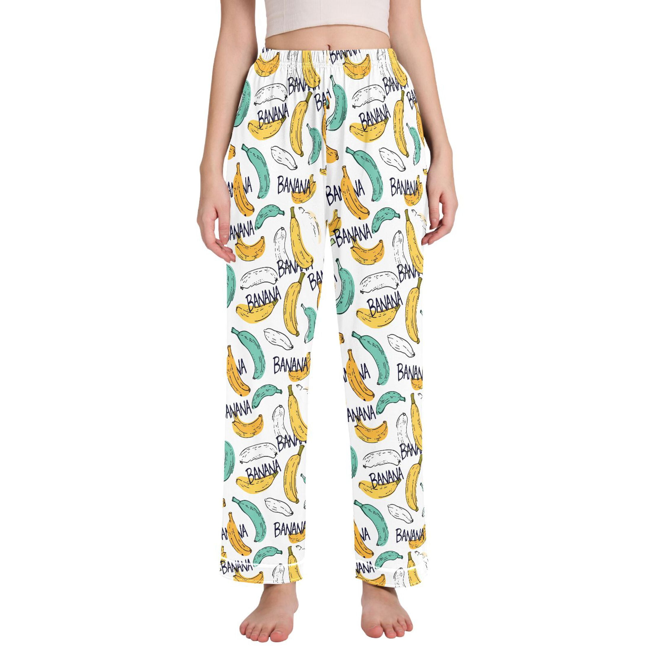 joogoo Women Cartoon Bananas Pajamas Pants Lounge Bottoms Pjs with ...