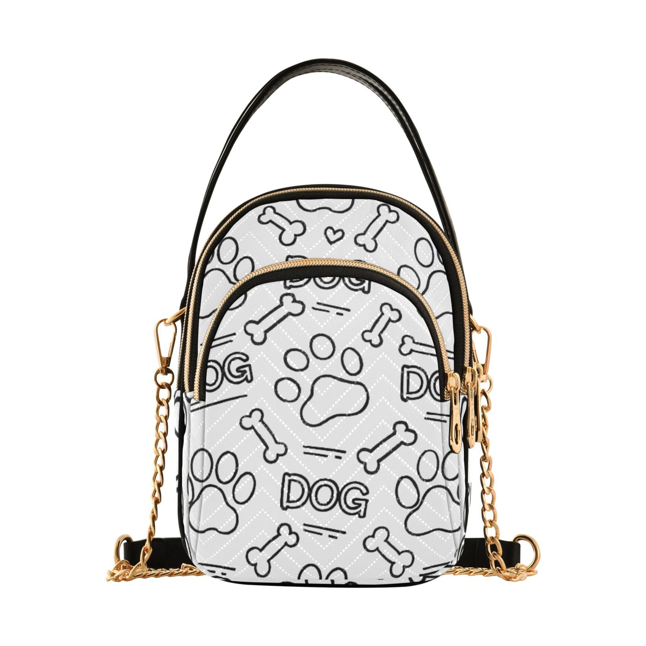 joogoo Women Cute Dog Paw Print Chain Crossbody Bags Shoulder Handbag ...