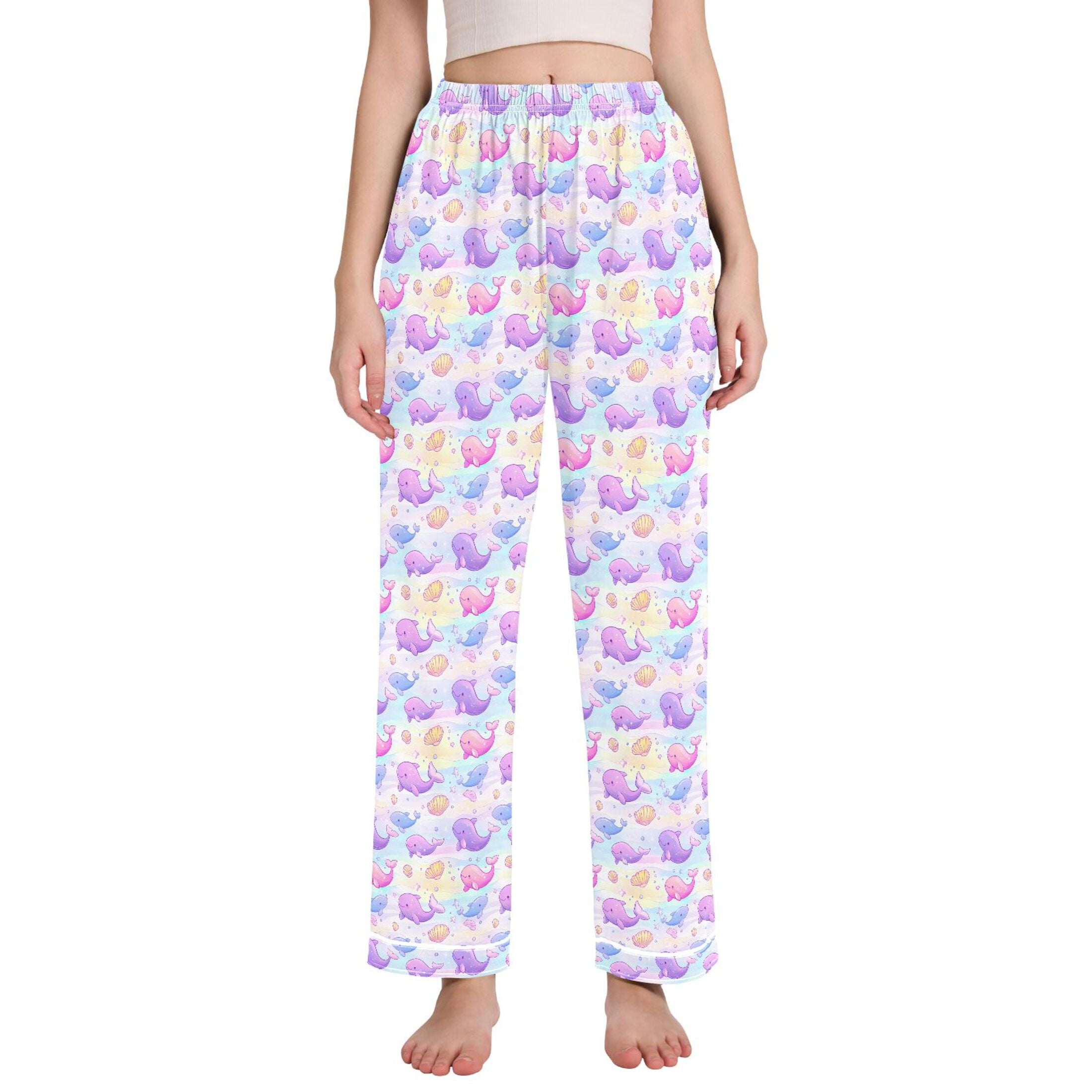 joogoo Women Cute Dolphins Cartoon Pajamas Pants Lounge Bottoms Pjs ...