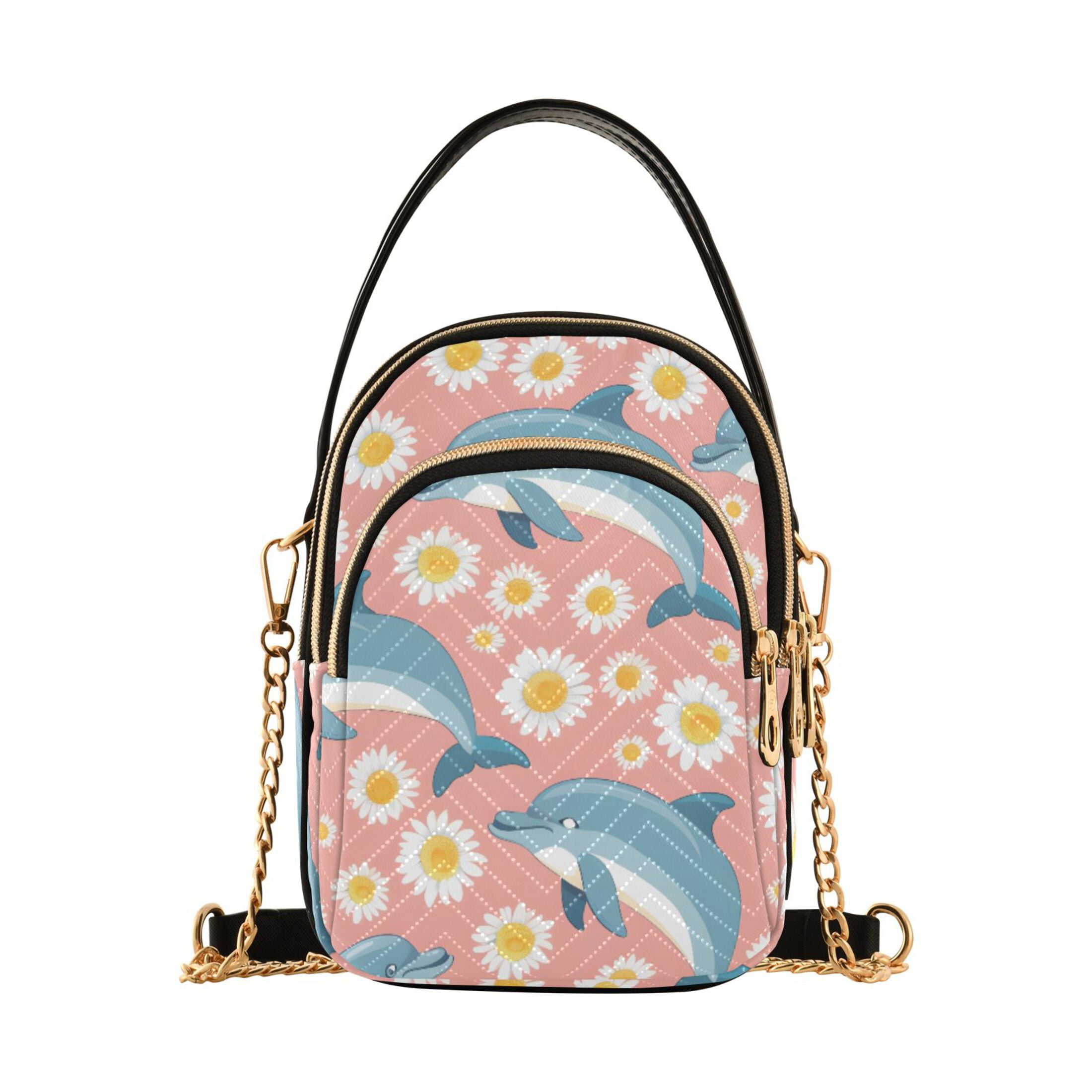 joogoo Women Dolphin and Daisy Flower Chain Crossbody Bags Shoulder ...