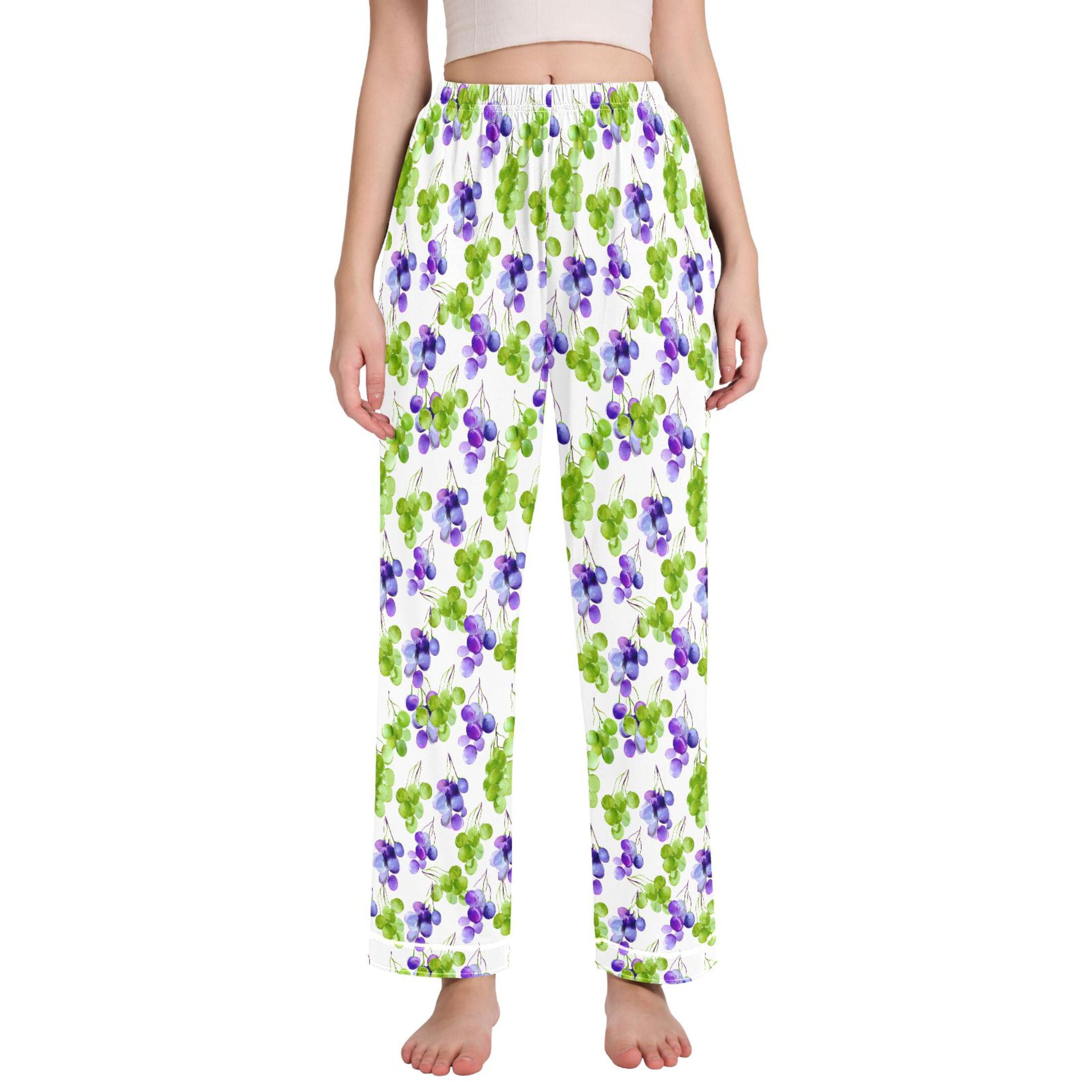 joogoo Women Grapes Pajamas Pants Lounge Bottoms Pjs with Pockets XXL ...