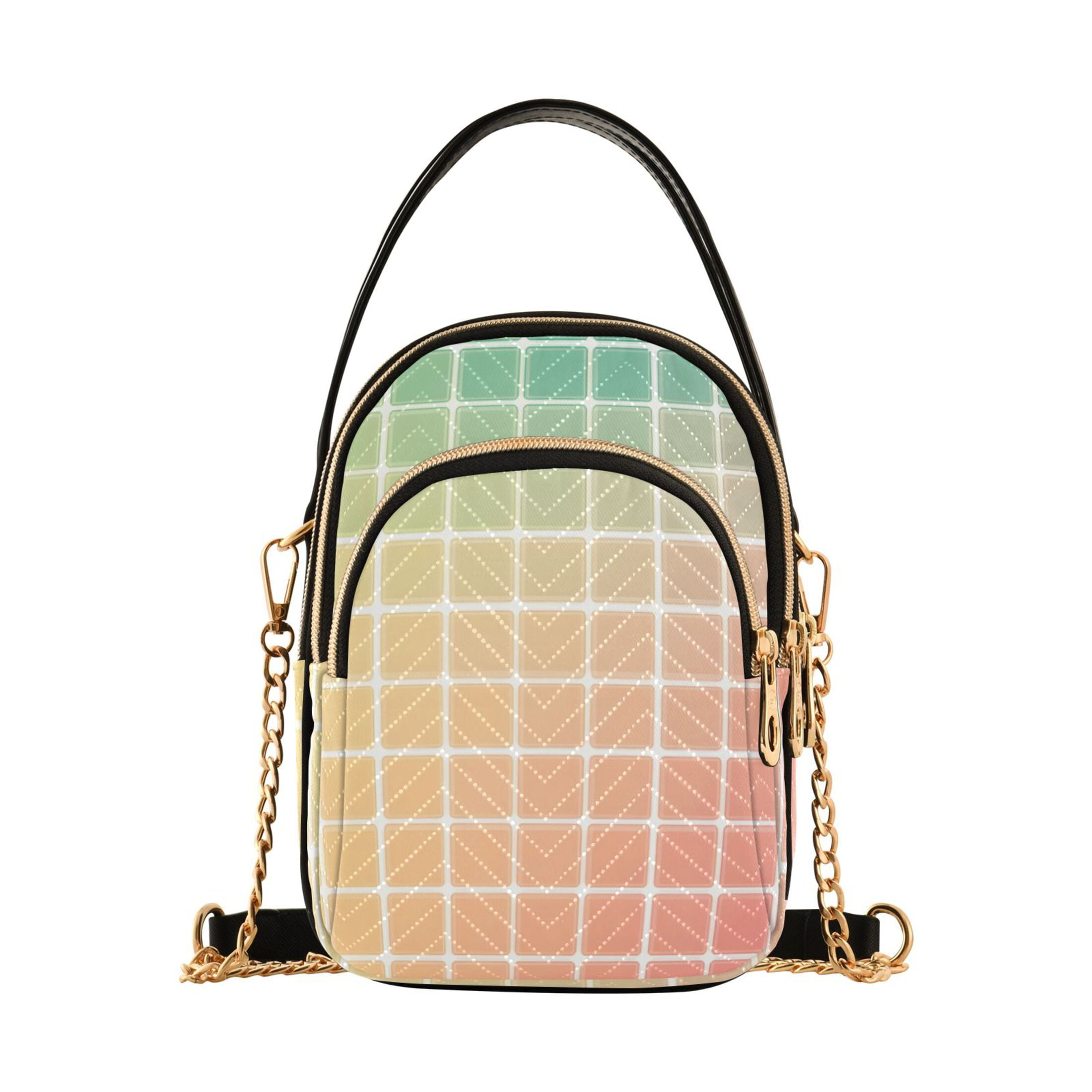 joogoo Women Pattern Gradient Squares Chain Crossbody Bags Shoulder ...