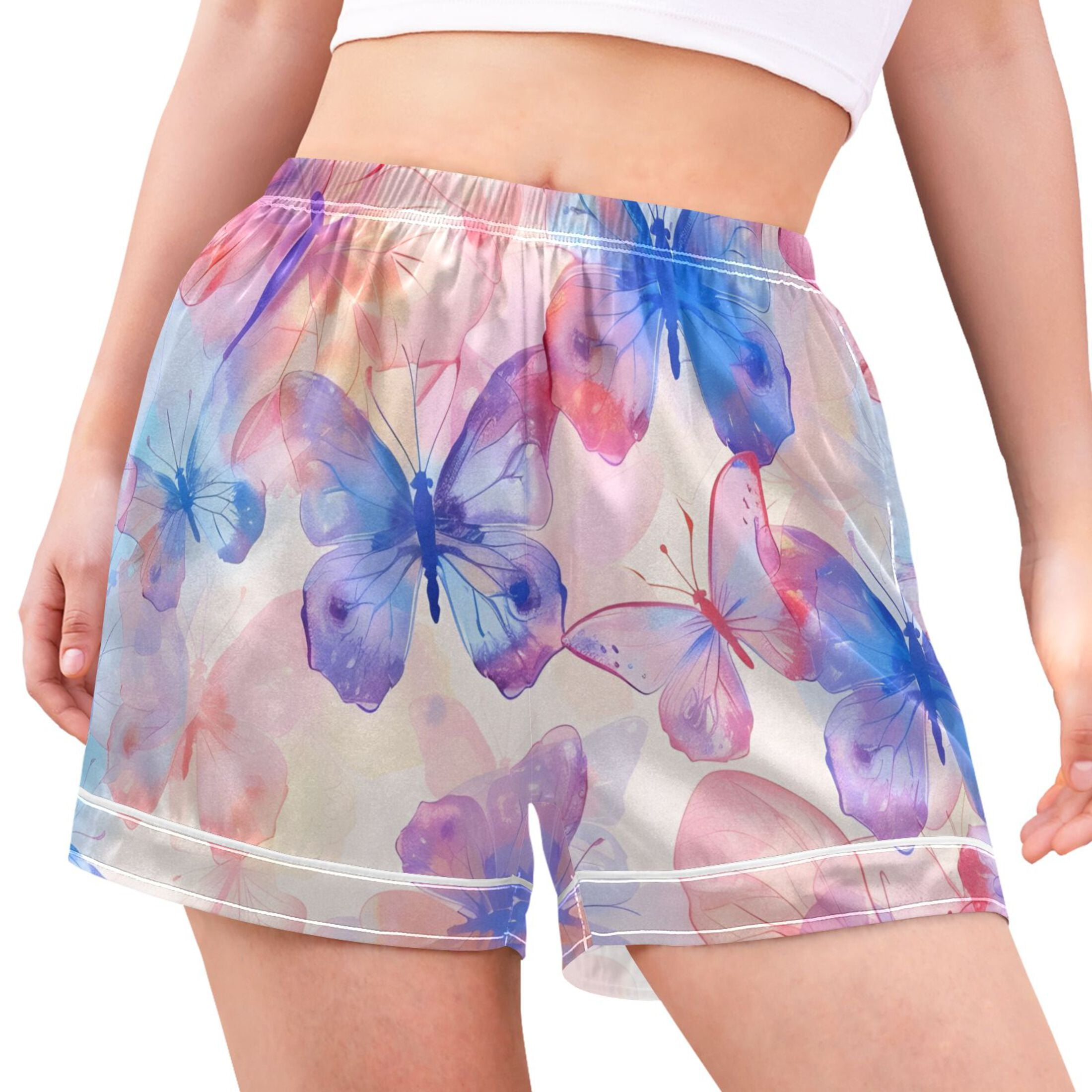 joogoo Women's Pajama Lounge Shorts Beautiful Butterfly Flying Bottoms ...