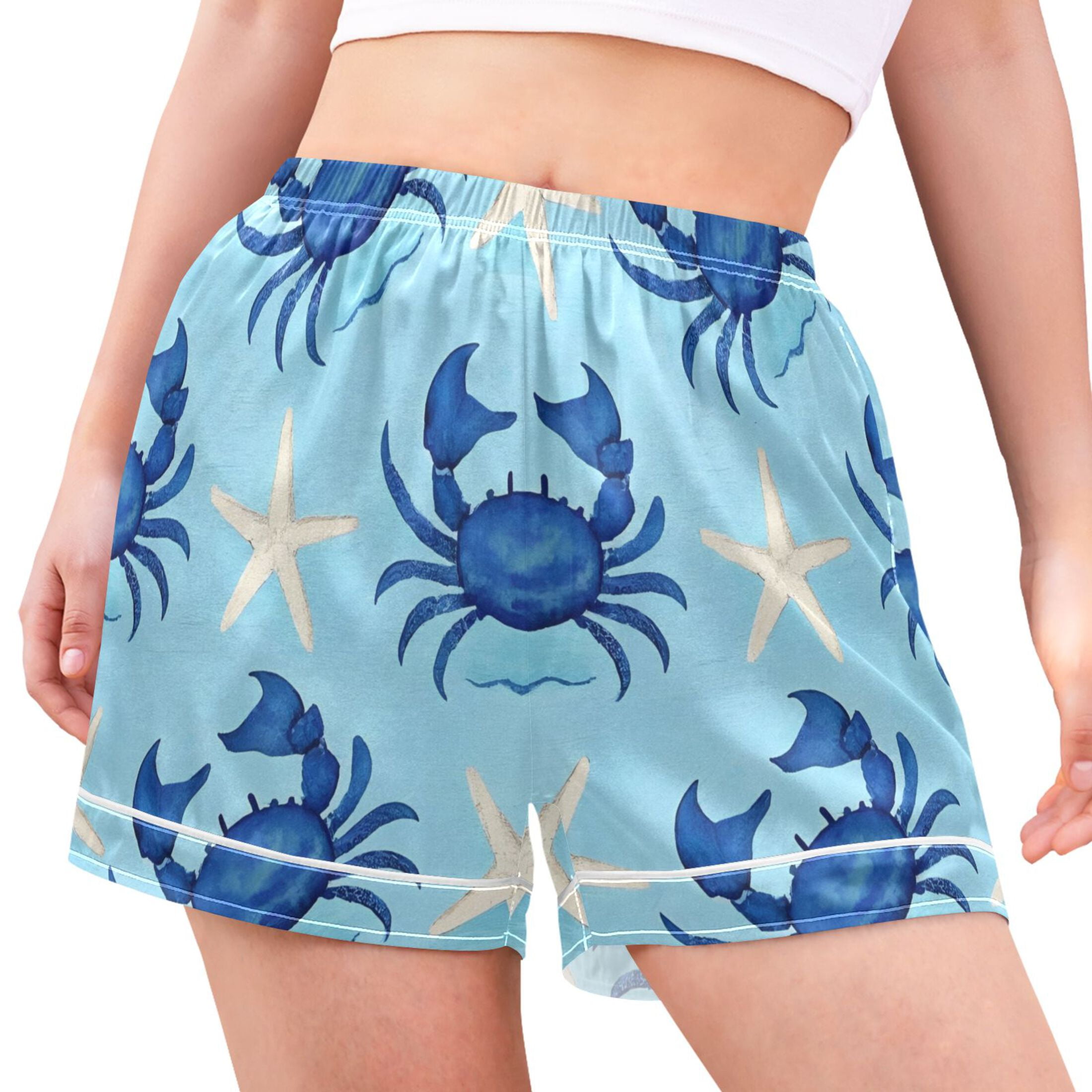 joogoo Women's Pajama Lounge Shorts Crab and Starfish Bottoms Sleep ...