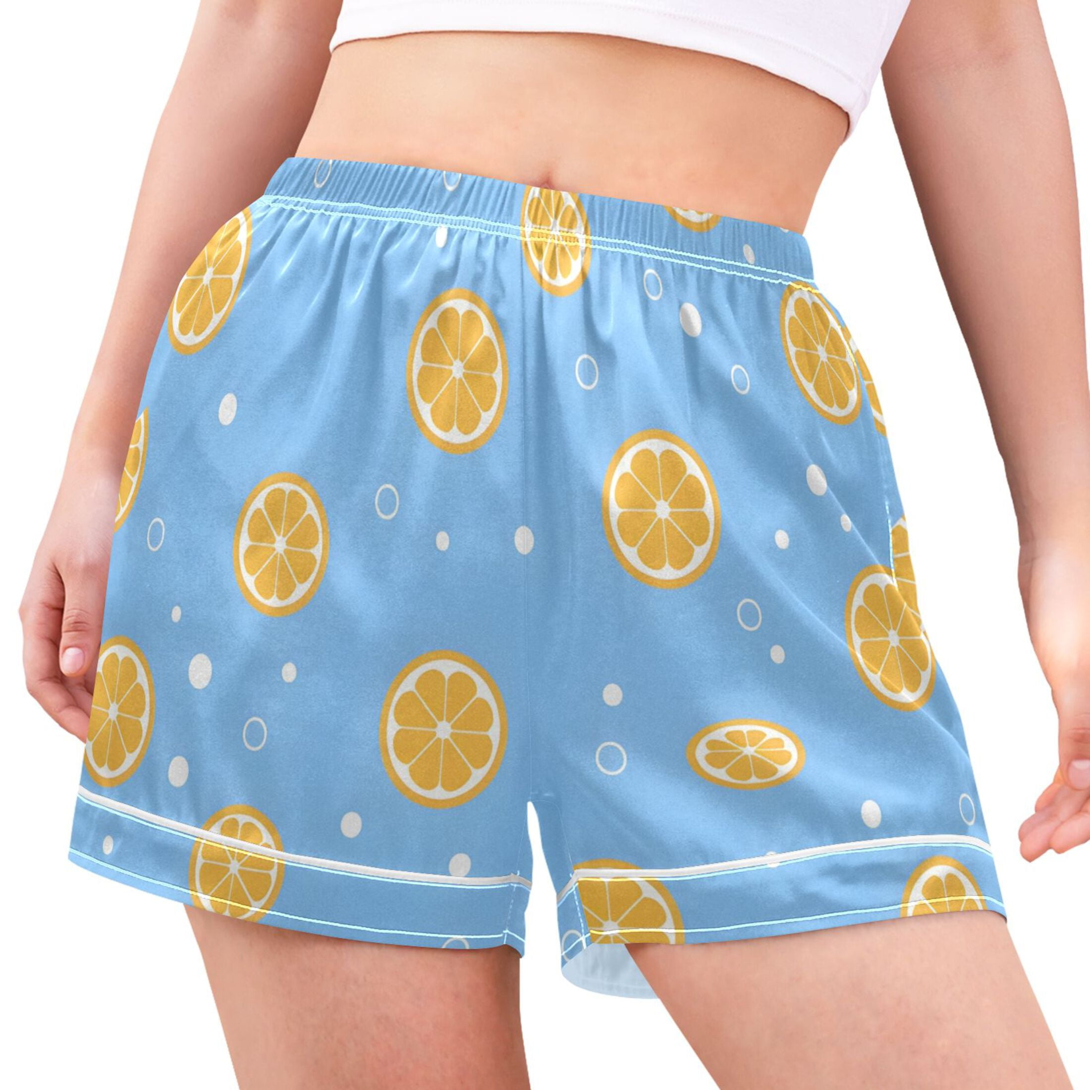 joogoo Women's Pajama Lounge Shorts Lemon Fruit Bottoms Sleep Short XXL ...