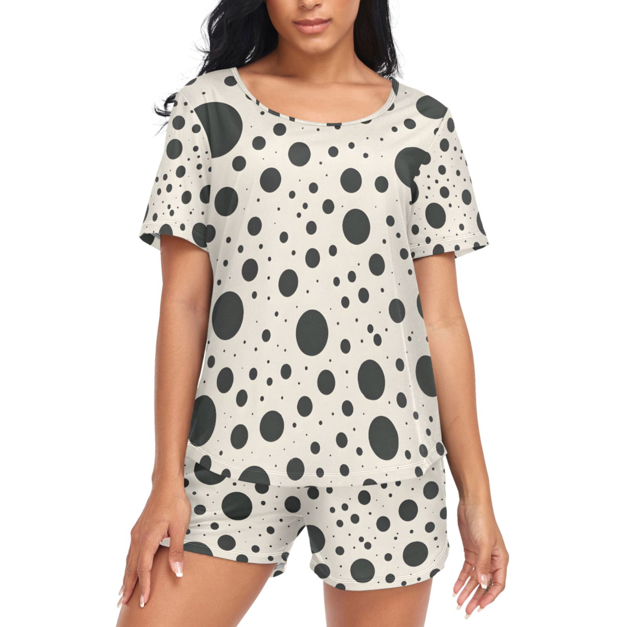 joogoo Women's Pajama Set Polka Dots Short Sleepwear Loungewear with ...
