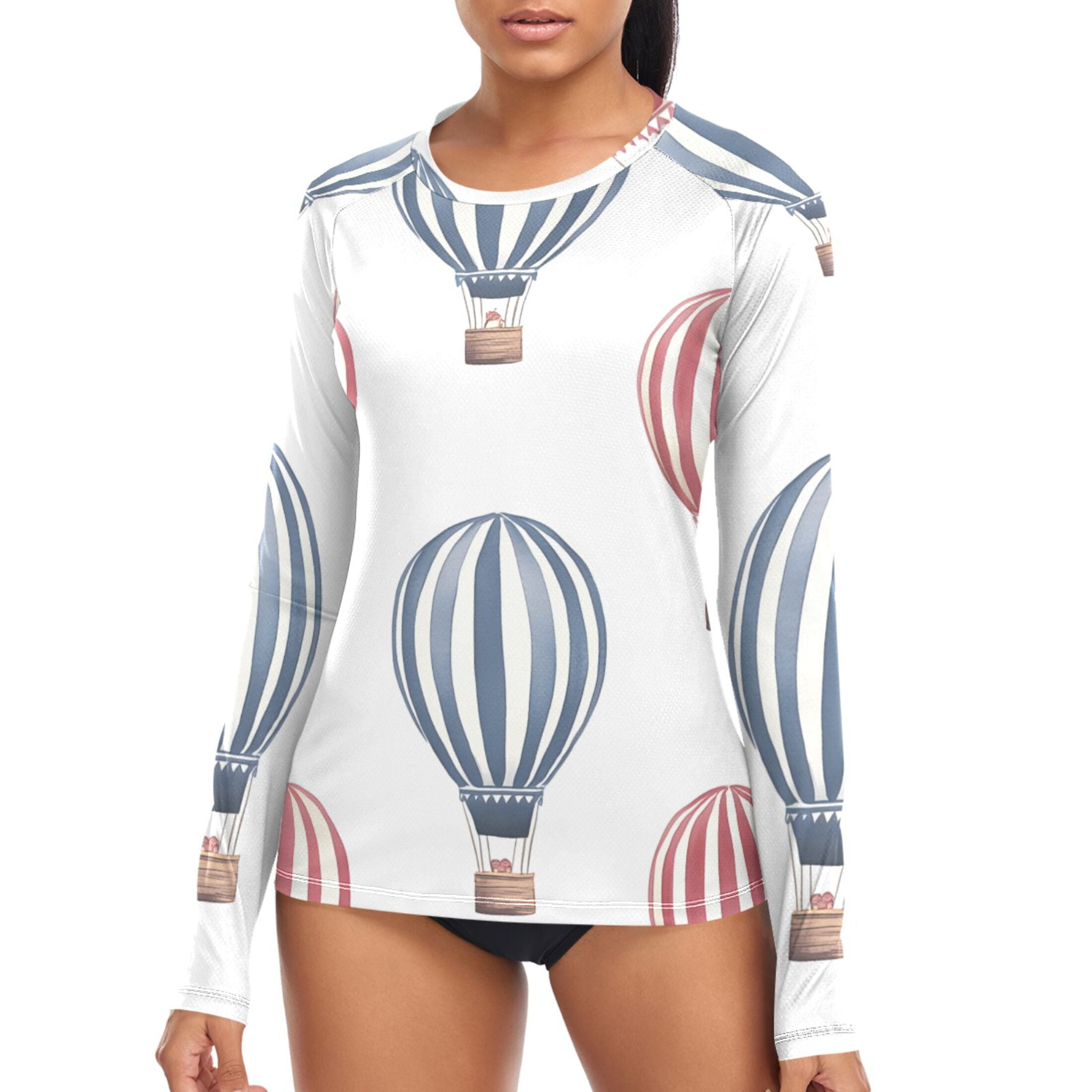 joogoo Womens UPF 50+ Rash Guard Balloons Long Sleeve UV Protection Sun ...