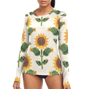 joogoo Womens UPF 50+ Sun Shirts Sunflower in Sunshine Long Sleeve UV ...