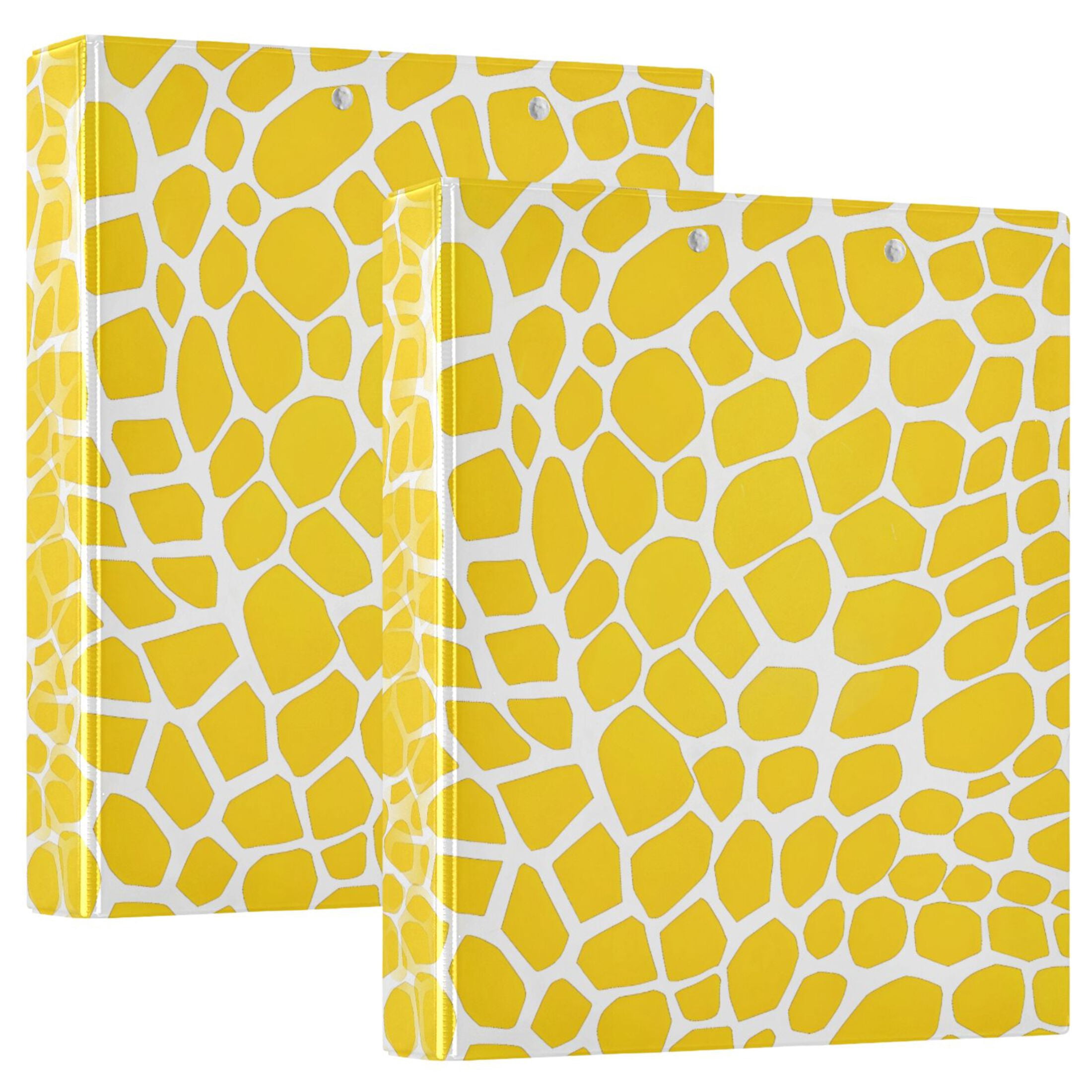 joogoo Yellow Lizard Skin Hardcover 3 Ring Binder 1.5" Round Rings ...