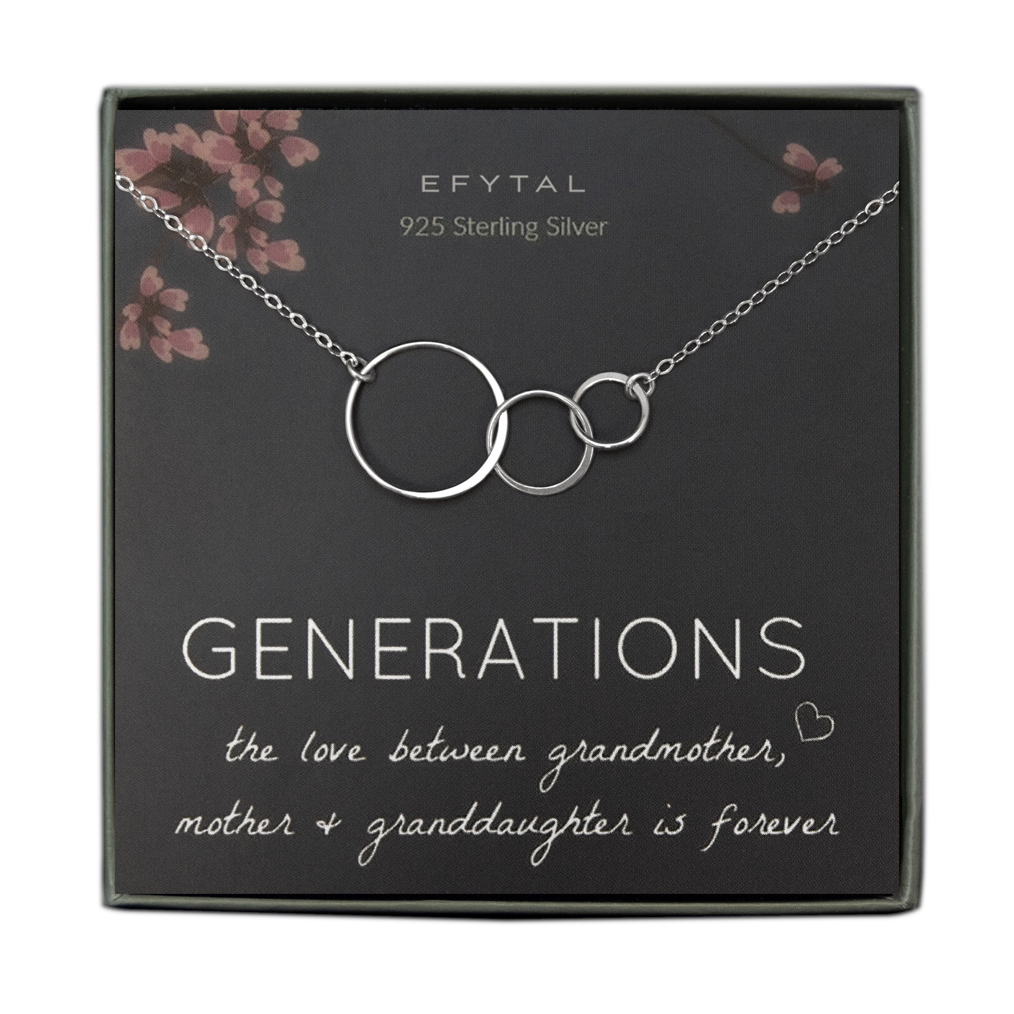 josie three ring necklace, silver • generations, granddaughter ...