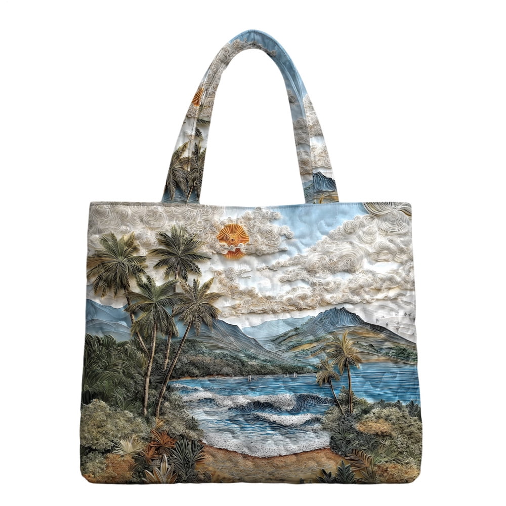 jowamay Quilted Handbags for Women Seaside Scenery Unisex Hawaiian ...