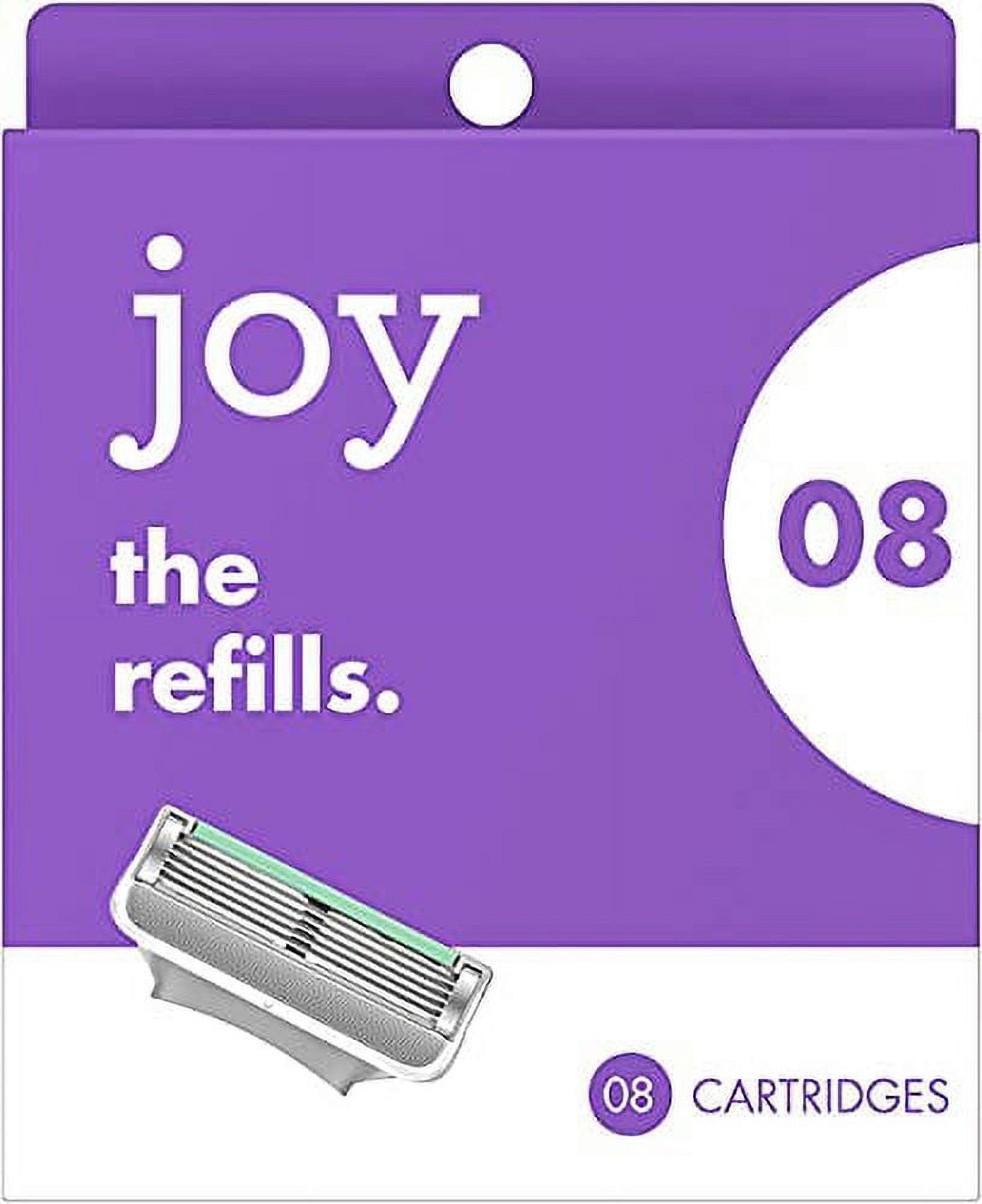 joy Womens Razor Blade Refills, 8 Count, Purple, Lubrastrip for Skin ...