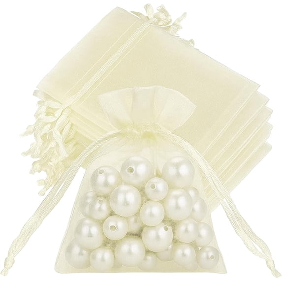 joycraft 50Pcs Organza Bags, 2x3 inch Gift Favor Bags, White Wedding ...