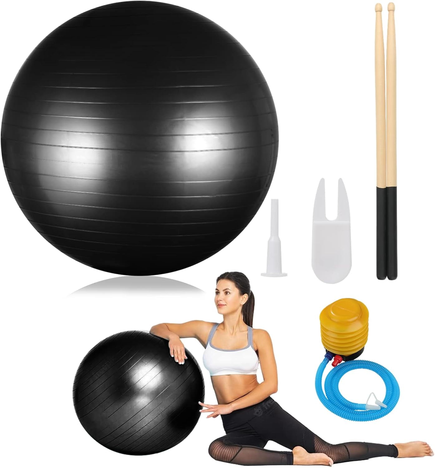 joyibay Cardio Drumming Equipment Set, Fitness Balance Ball with Pump ...