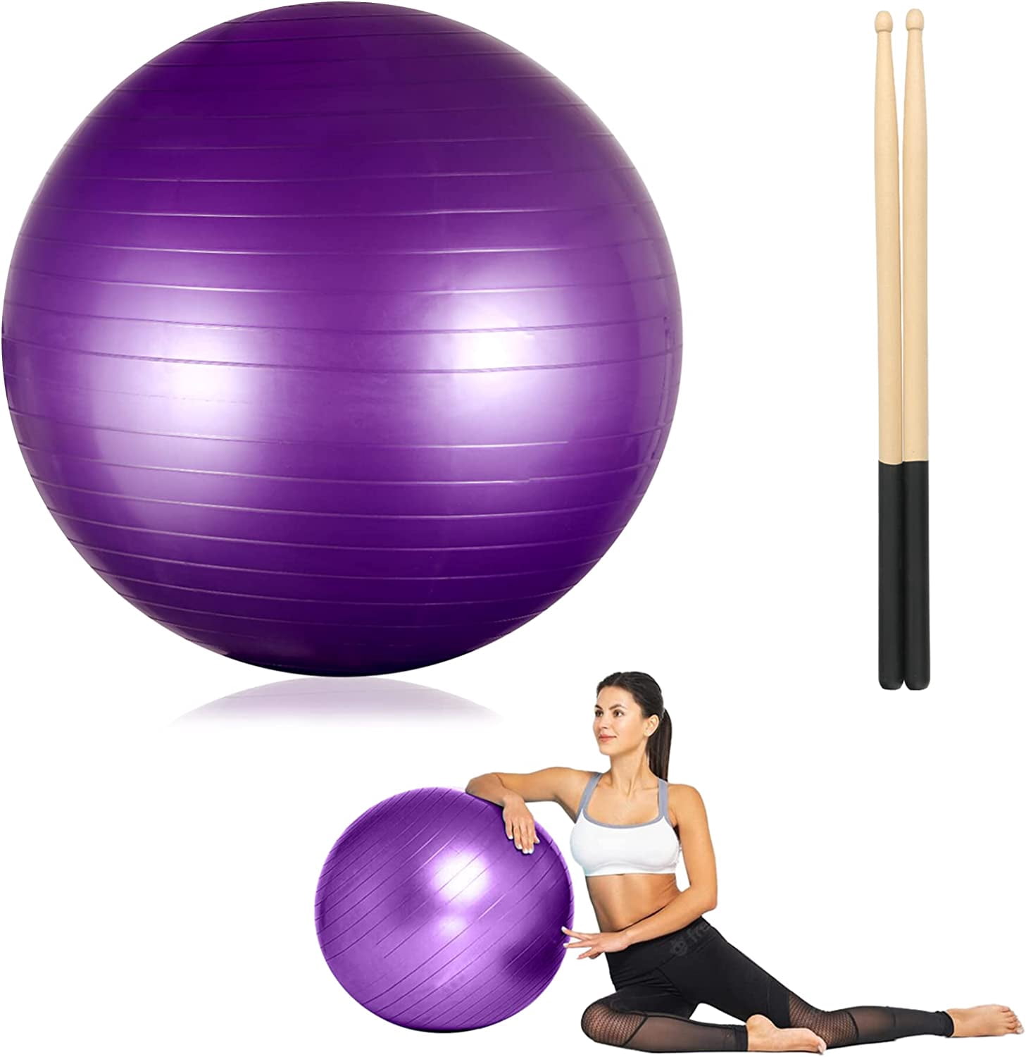 joyibay Cardio Drumming Equipment Set, Fitness Balance Ball with Pump ...