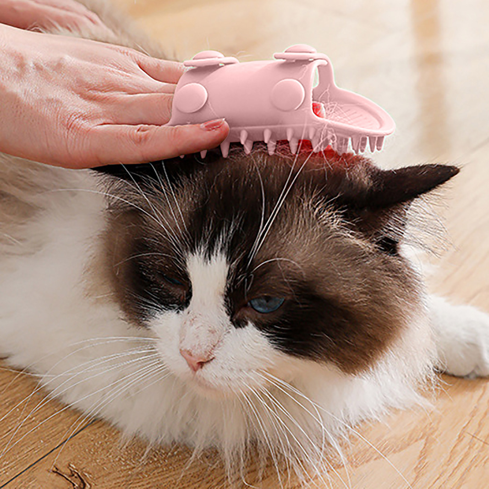 joyioe 2-in-1 Silicone Cat Grooming Brush Self Cleaning Massage ...