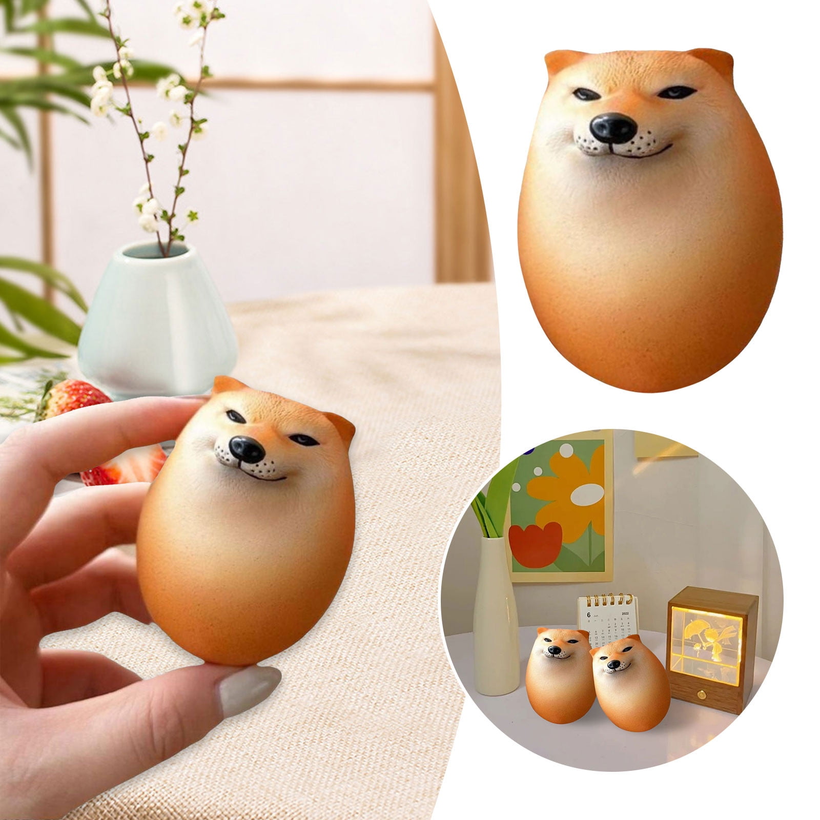 joyioe 2pc Shibako Dog Egg Fun Stress Relief Squeeze Toy Slow Rising ...