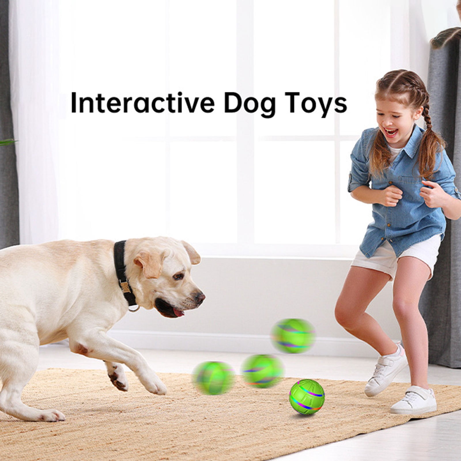 joyioe Interactive Dog Toys Motion Activated Dog Ball Automatic Rolling ...