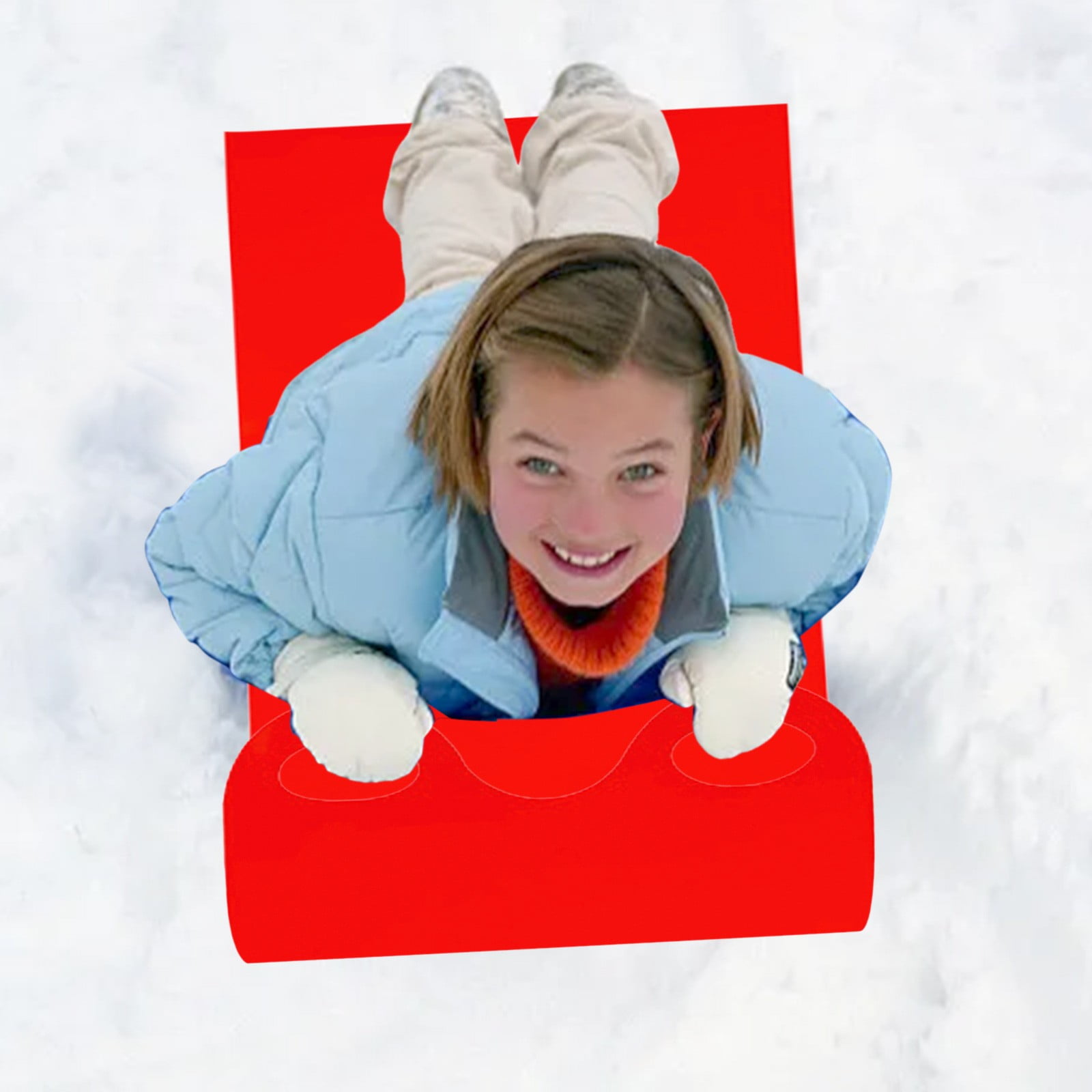 joyioe Large 54" Snow Sled Mat Roll up Flexible Snowboard Sled High ...