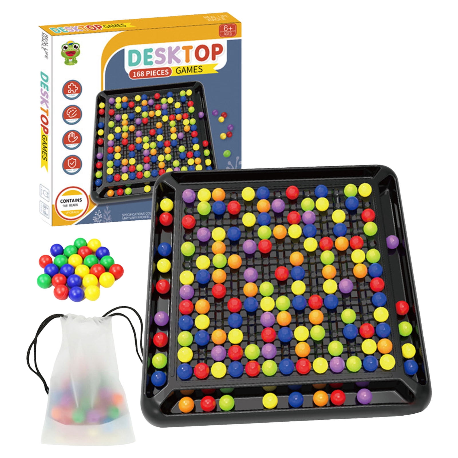 joyioe Rainbow Wooden Peg Board Beads Game for Kids Learning Montessori ...