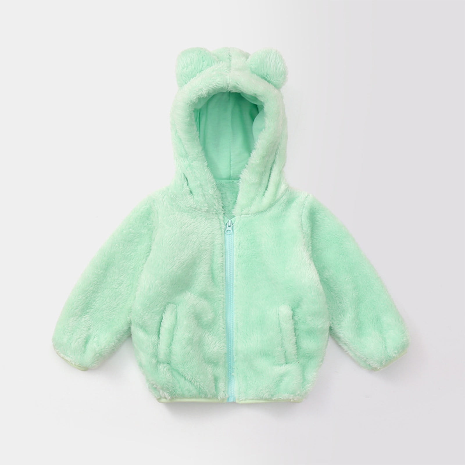 jsaierl Baby Boys Girls Bear Ears Shape Fleece Long Sleeve Jacket ...