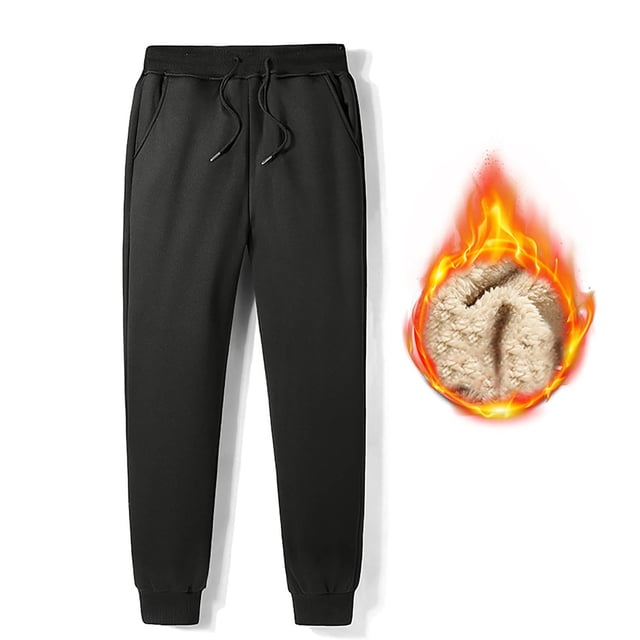 jsaierl Men's Fleece Sweatpants Sherpa Lined Sweatpants Winter Warm ...