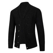 jsaierl Cardigan Sweaters for Men Knit Shawl Collar Button Down Outwear ...