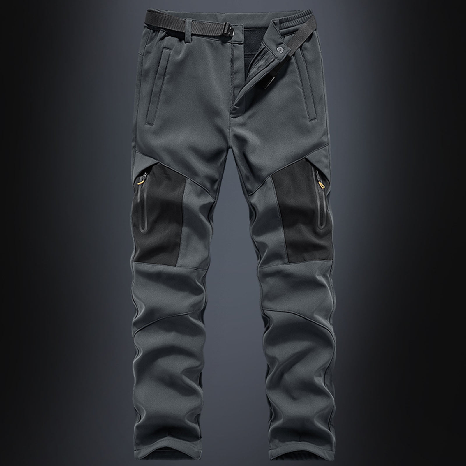 jsaierl Mens Hiking Pants Outdoor Tactical Long Cargo Pant Work Patchwork Multi Pockets Straight ...