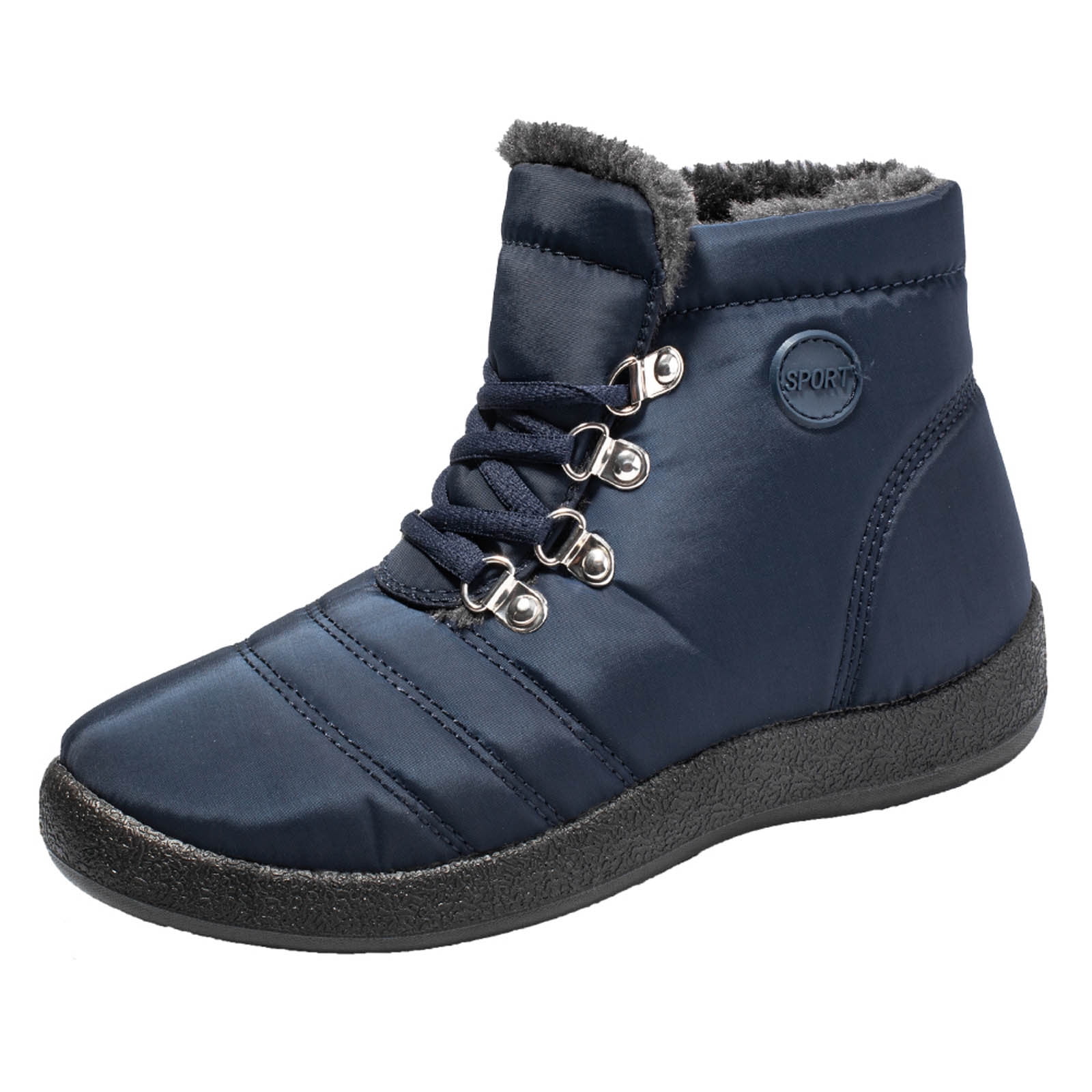 jsaierl New Winter Hiking Shoes Warm Women's Snow Boots Lace Up ...