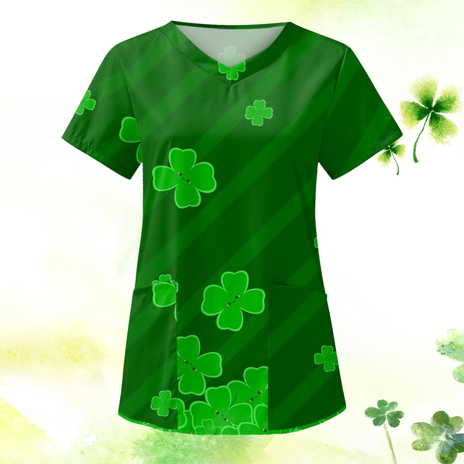 Jsaierl Nursing Uniforms For Women Happy St Patricks Day Scrub Tops