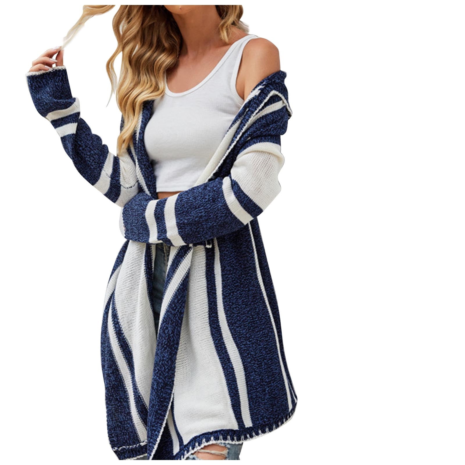 jsaierl Plus Size Cardigan for Women Long Sleeve Knit Sweater Open ...