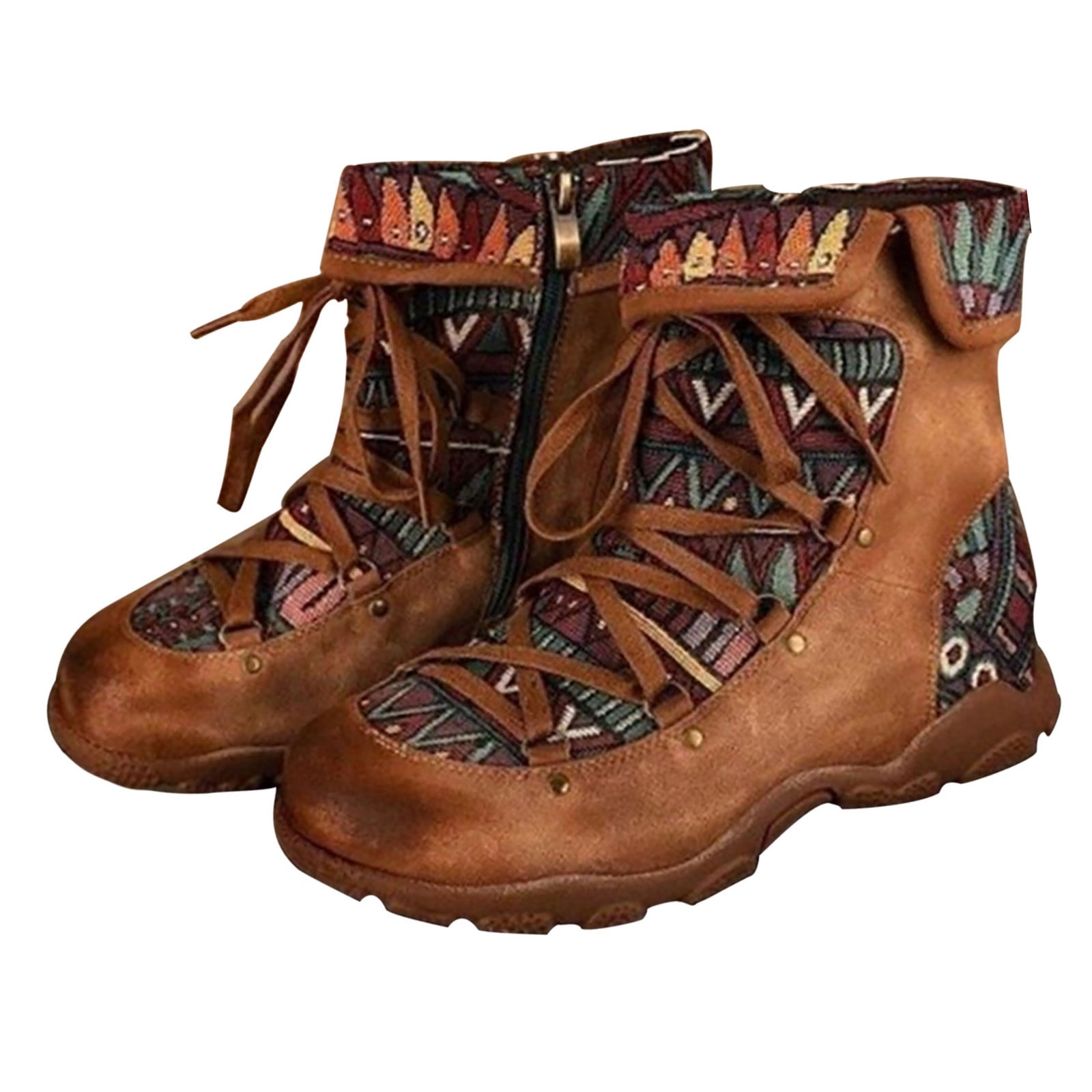 jsaierl Retro Western Boots for Women Bohemian Embroidered Short Boots ...
