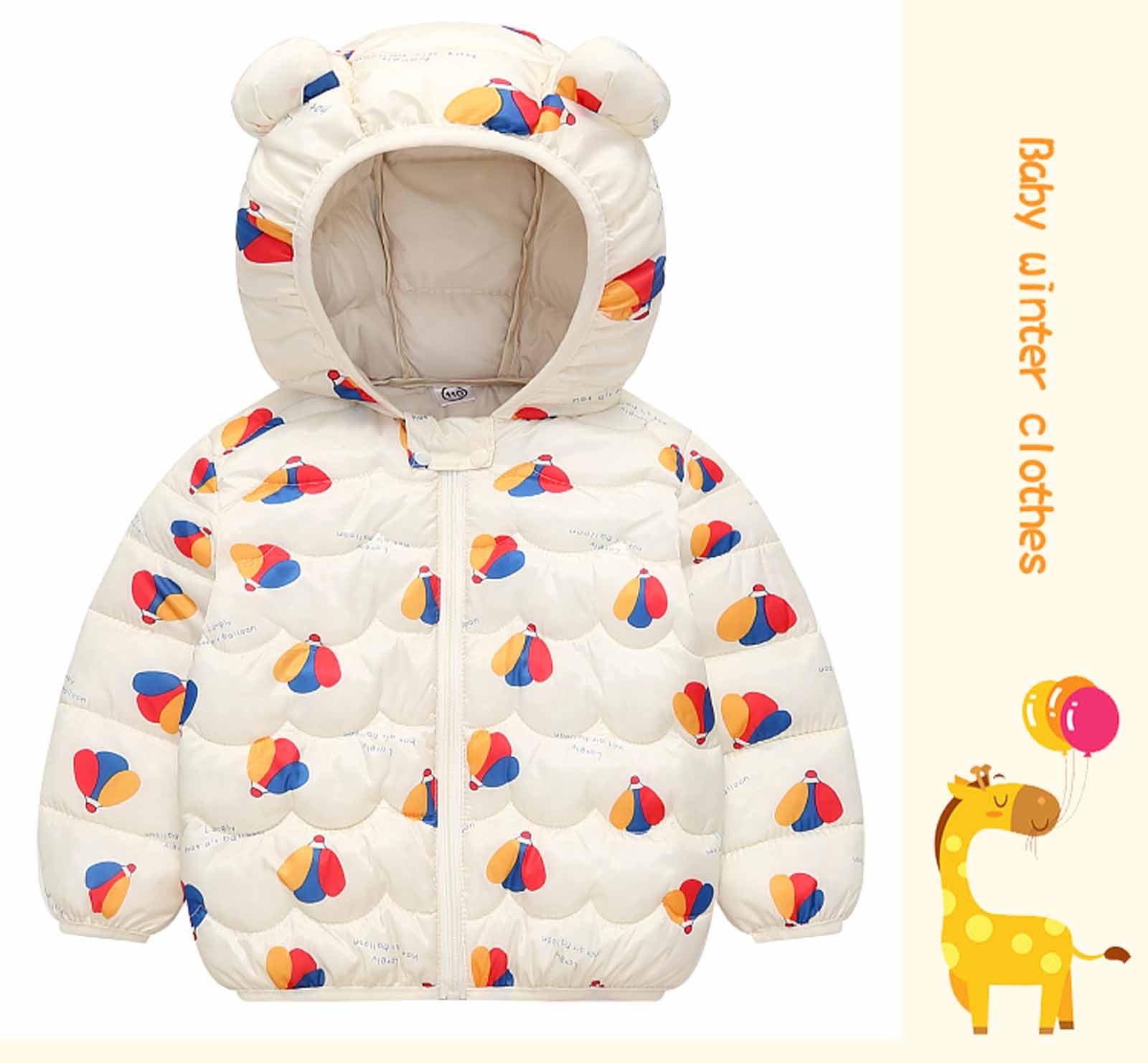 jsaierl Winter Coats for Toddler Boy Girl Cute Bear Ear Hooded Cartoon Graphic Coat Fall Zip Up ...
