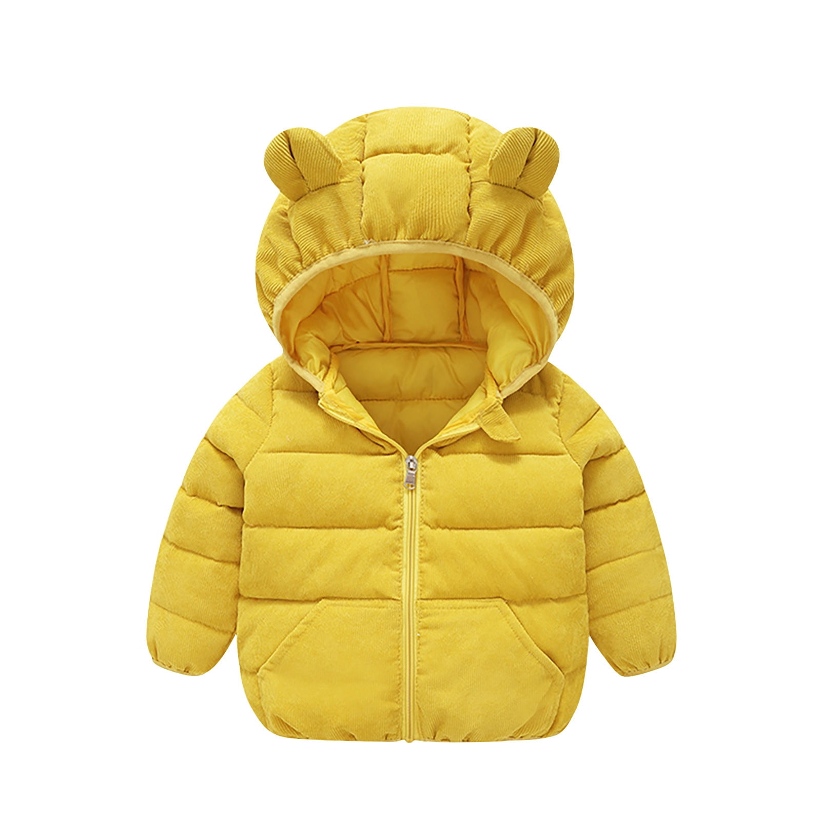 jsaierl Winter Down Coats for Kids Baby Boys Girls Light Puffer Padded Jacket Bear Ear Hoods ...