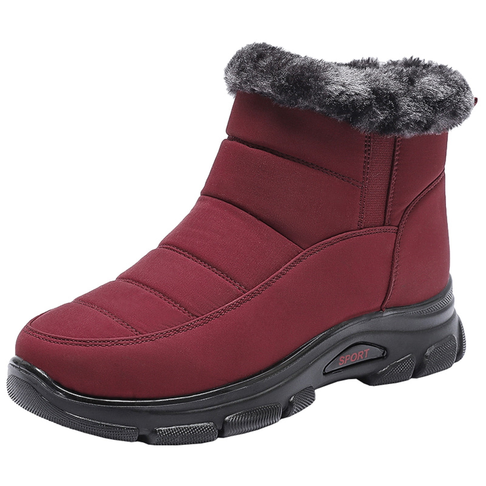 jsaierl Winter Plus Velvet Snow Boots Women's Short Boots Warm And ...