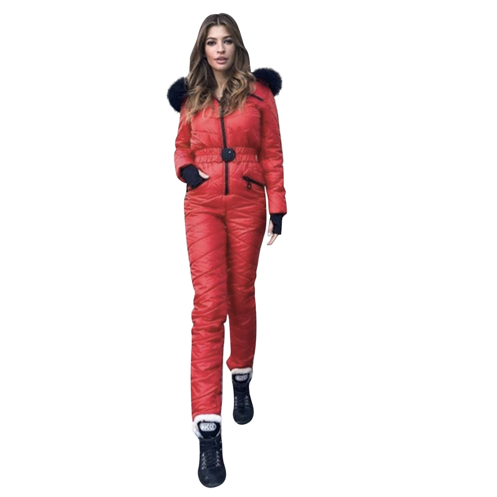 jsaierl Women's One Pieces Ski Suits Jumpsuits Coveralls High ...