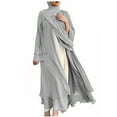 jsaierl Womens Muslim Open Front Chiffon Maxi Cardigan Abaya Robe ...