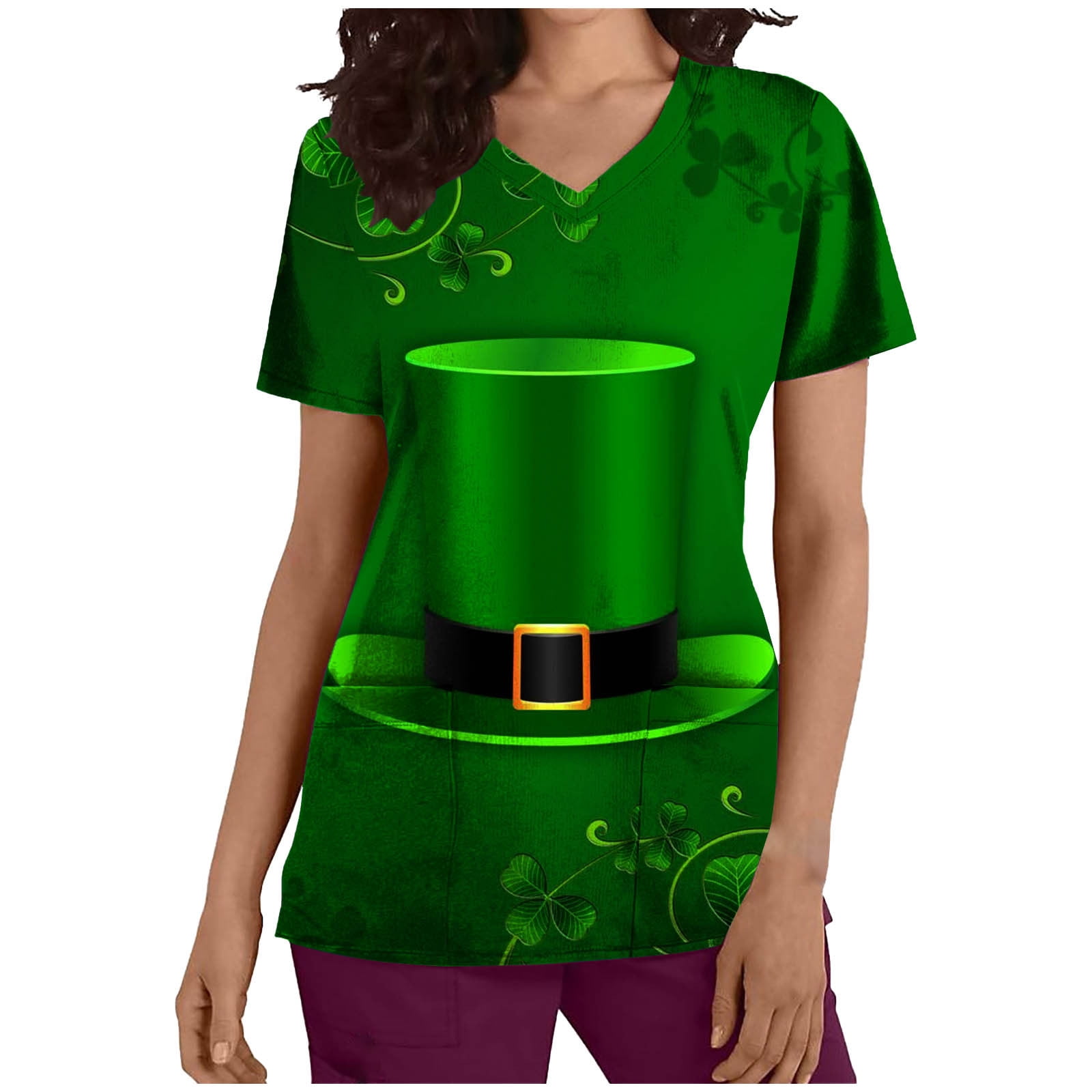 Jsaierl Womens Scrub Tops St Patricks Day Scrub Tops For Women Cute