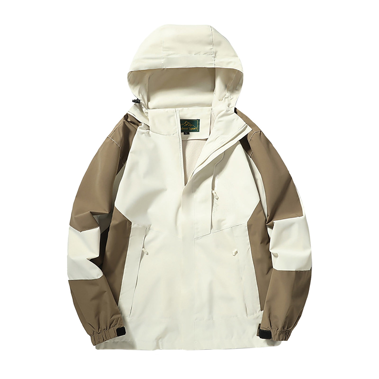 jtjvou Men's Color Block Fashion Raincoat Lightweight Fall Rain Jackets ...